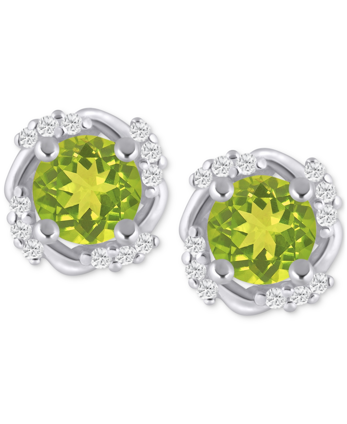 Click here for Macys Gemstone and Diamond Framed 1/3 Stud Earring... prices