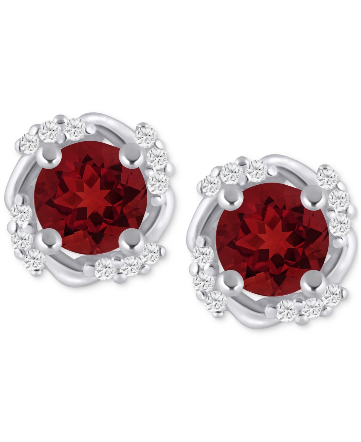 Click here for Macys Gemstone and Diamond Framed 1/3 Stud Earring... prices