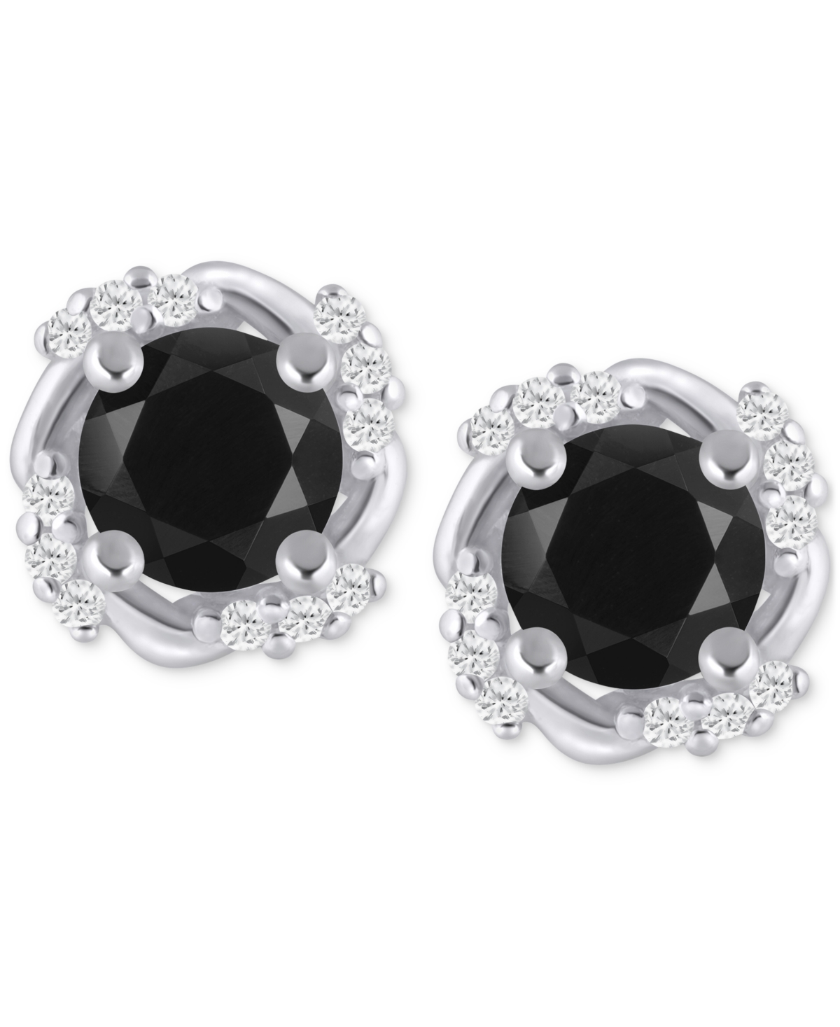 Click here for Macys Gemstone and Diamond Framed 1/3 Stud Earring... prices