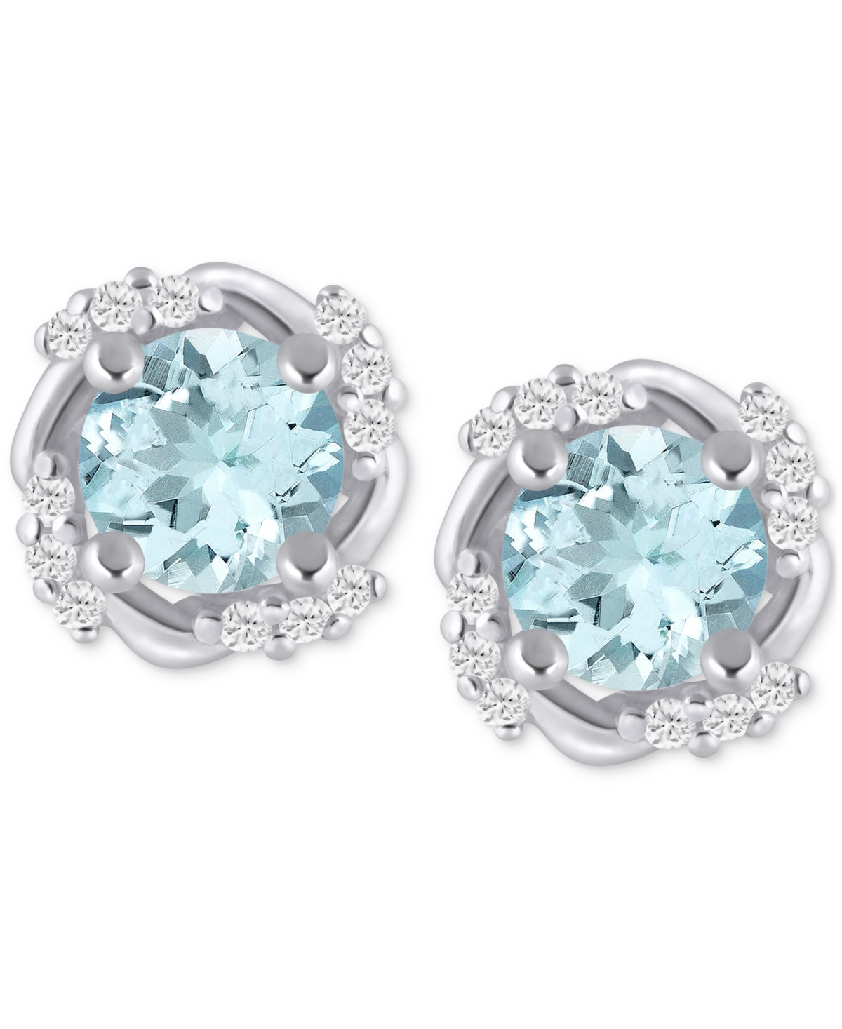 Click here for Macys Gemstone and Diamond Framed 1/3 Stud Earring... prices