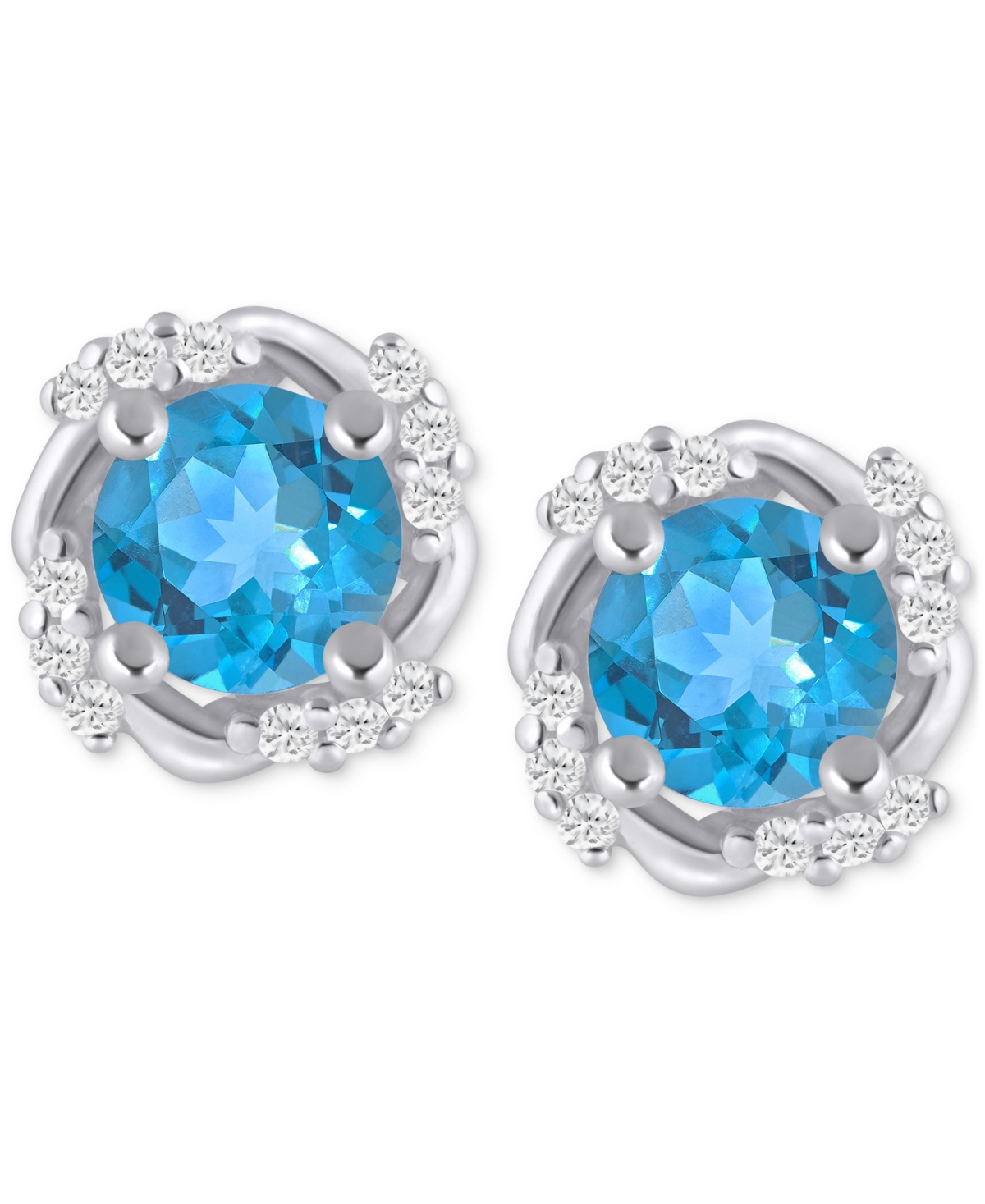 Click here for Macys Gemstone and Diamond Framed 1/3 Stud Earring... prices