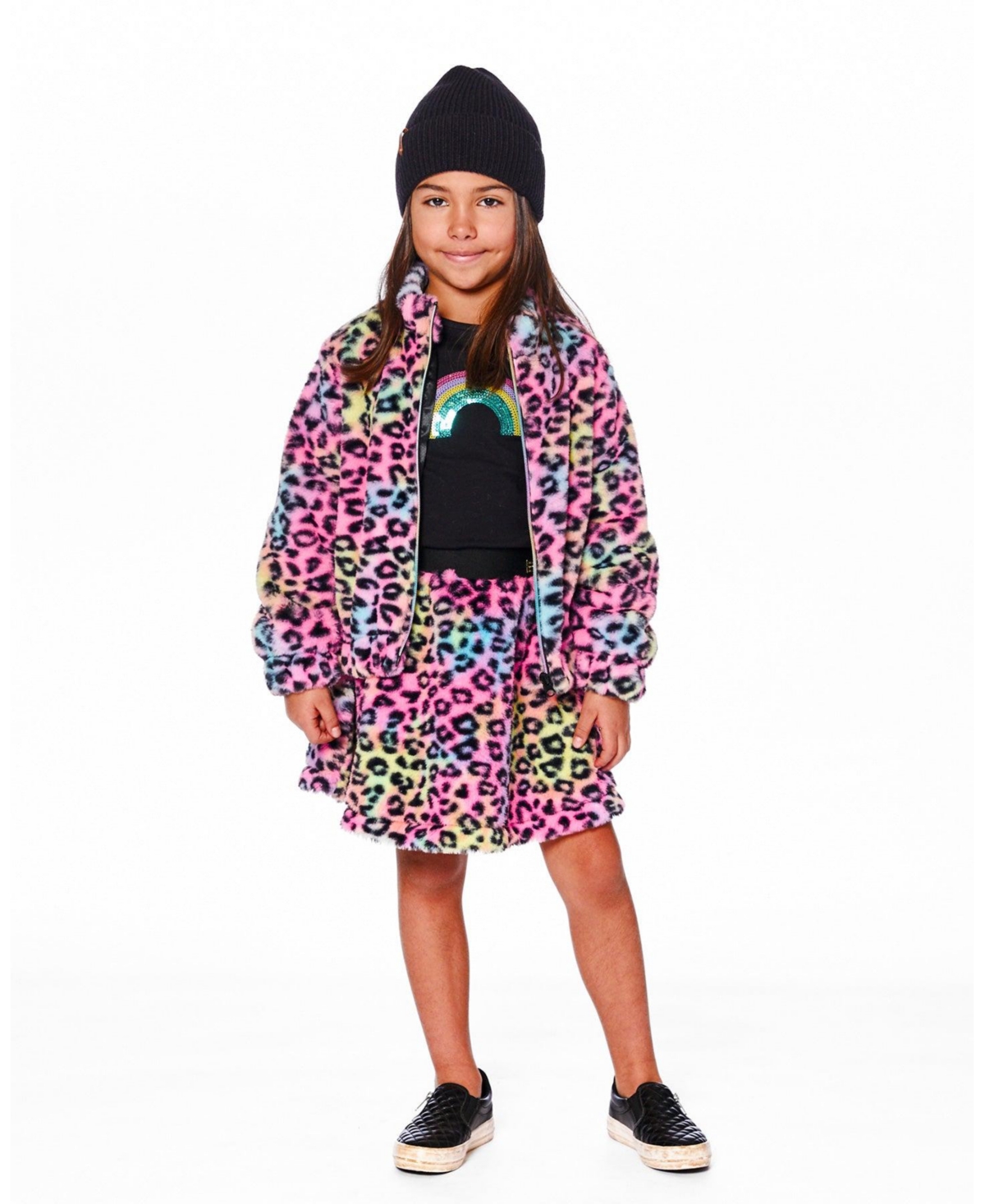 Click here for Deux par Deux Girl Faux Fur Zipped Jacket Multicol... prices