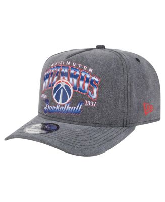 New Era Men's Charcoal Washington Wizards Throwback Washed Pre-Curved ...