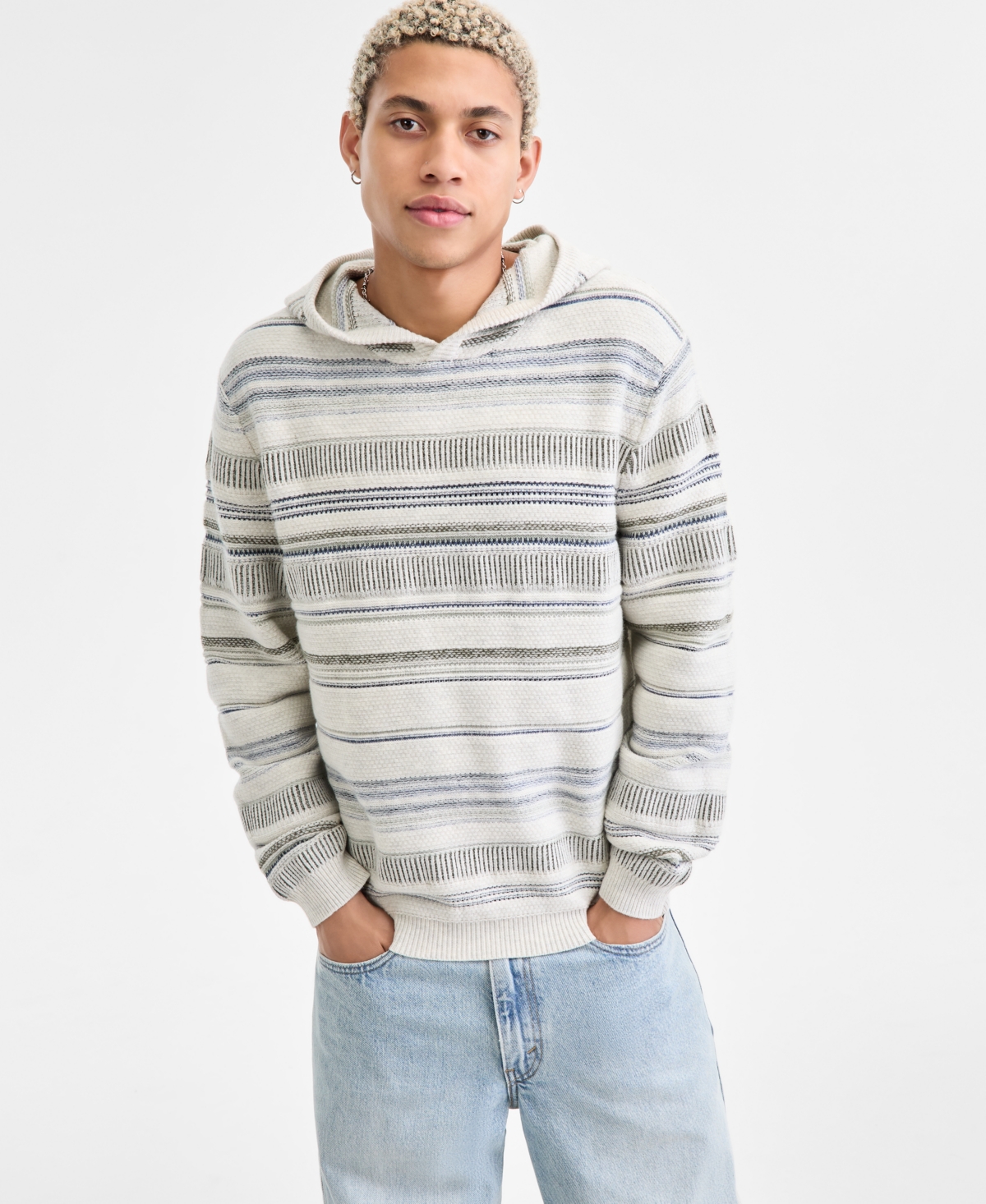 Click here for Sun + Stone Mens Francis Striped Long-Sleeve Hoode... prices