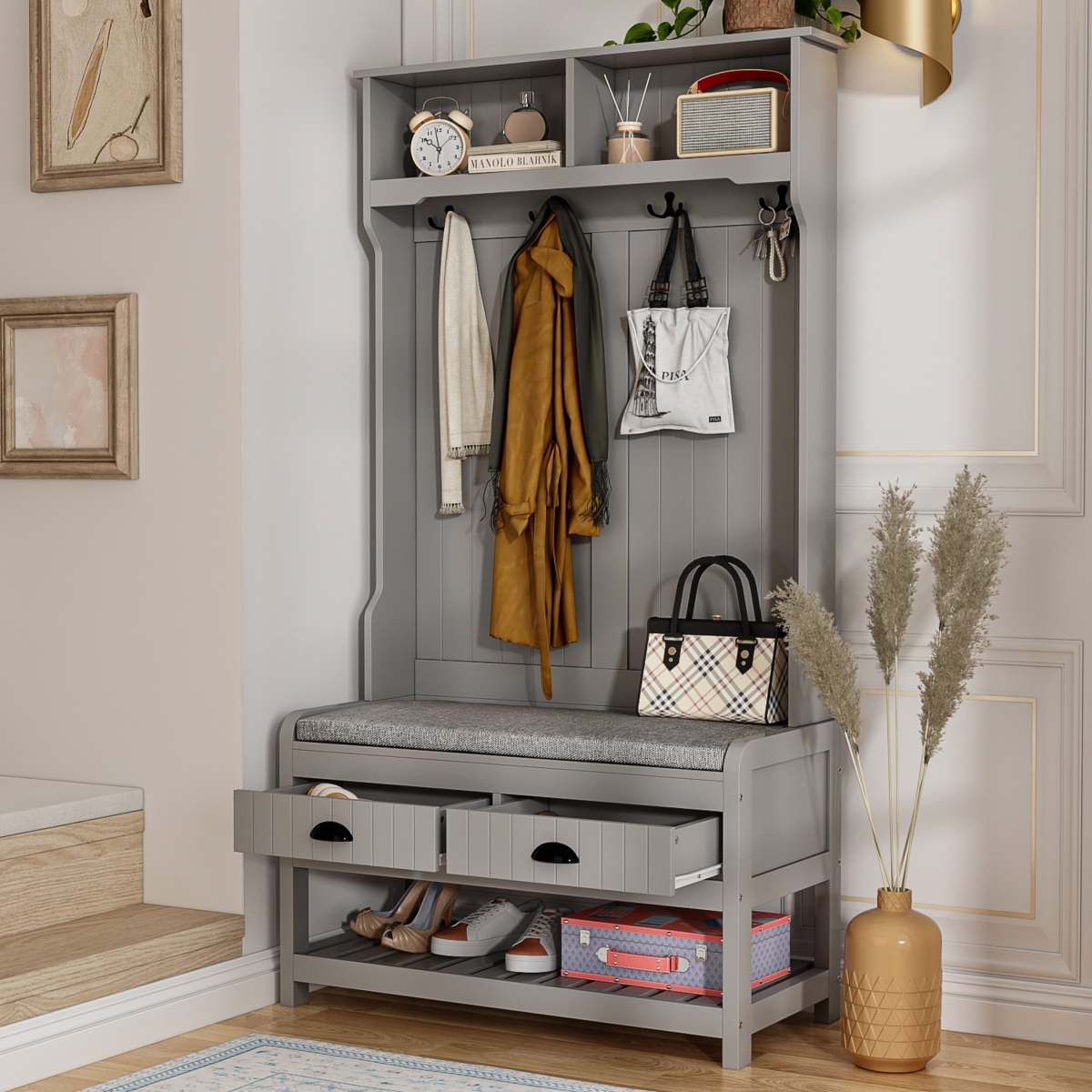 Click here for Homsee Grey countryside style multifunctional hall... prices