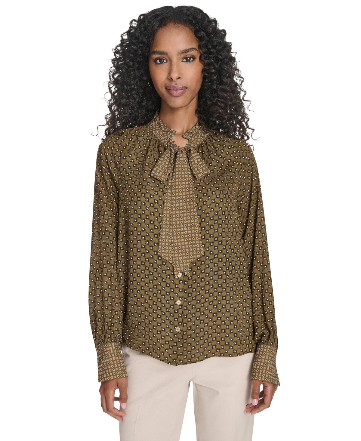 Click here for Tommy Hilfiger Womens Foulard Tie-Neck Blouse - Da... prices