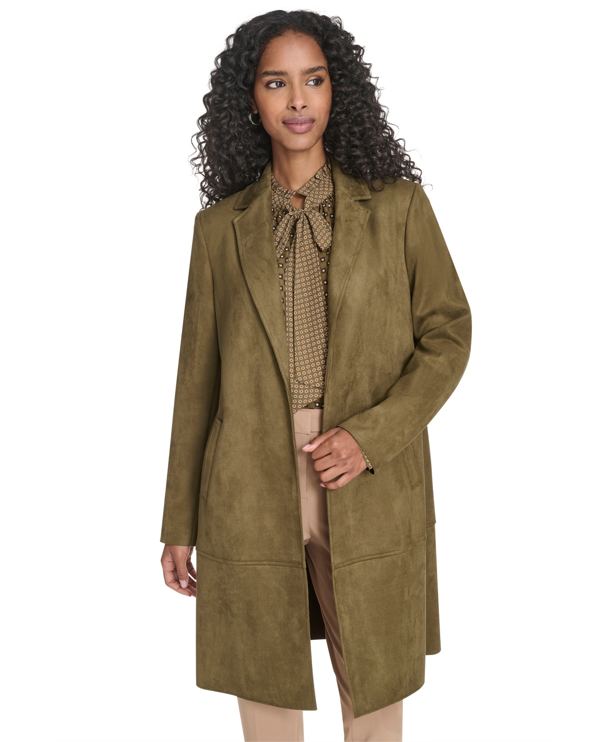 Click here for Tommy Hilfiger Womens Scuba Suede Long Sleeve Topp... prices