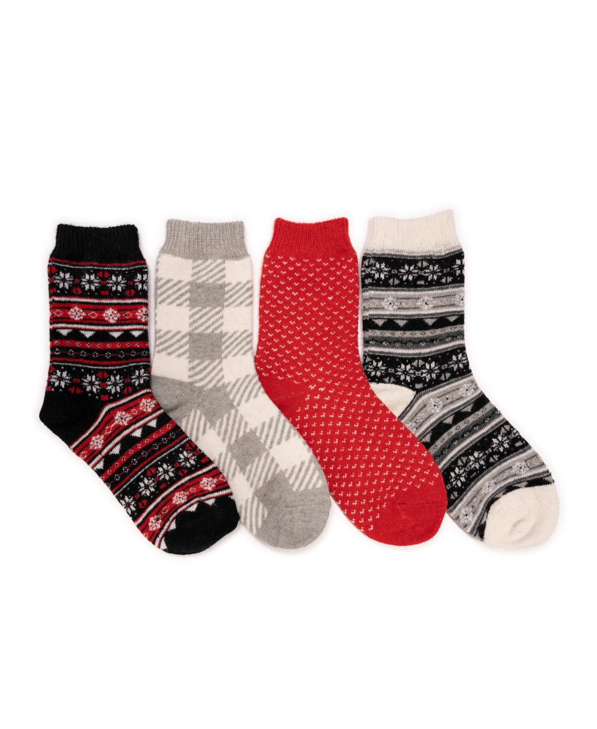 Click here for Muk Luks Womens 4 Pack Holiday Boot Socks - Black... prices