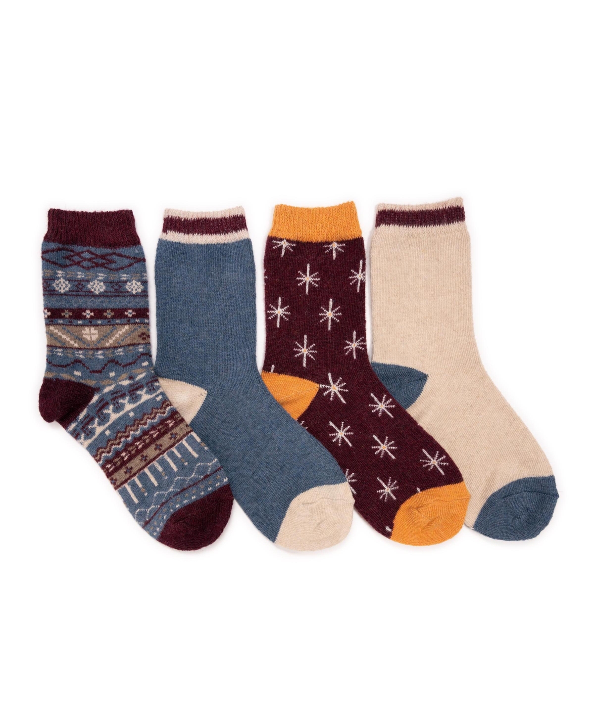 Click here for Muk Luks Womens 4 Pack Holiday Boot Socks - Denim prices