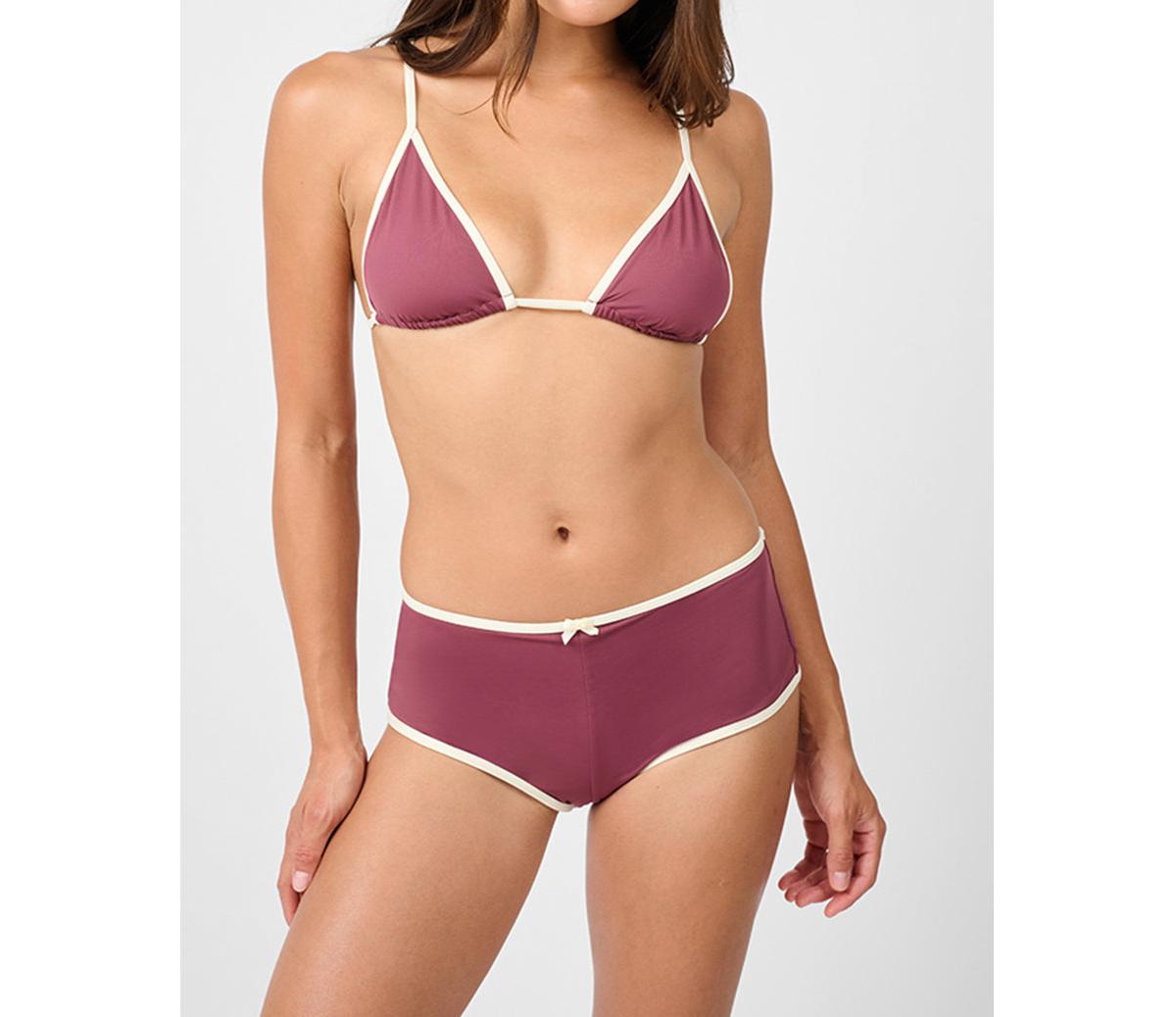 Click here for WeWoreWhat Womens Cooper Top - Plum/antq white prices