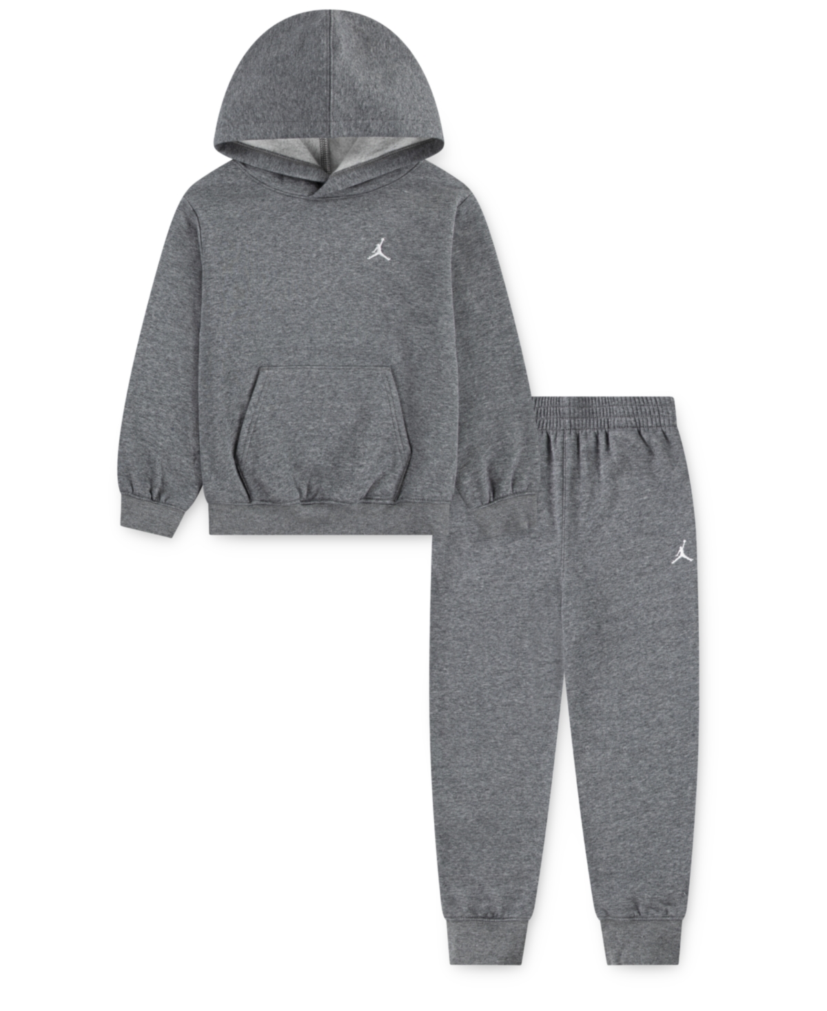 Jordan Toddler and Little Boys 2-Piece Brooklyn Fleece Pullover Hoodie and Pants Set - Carbon heather