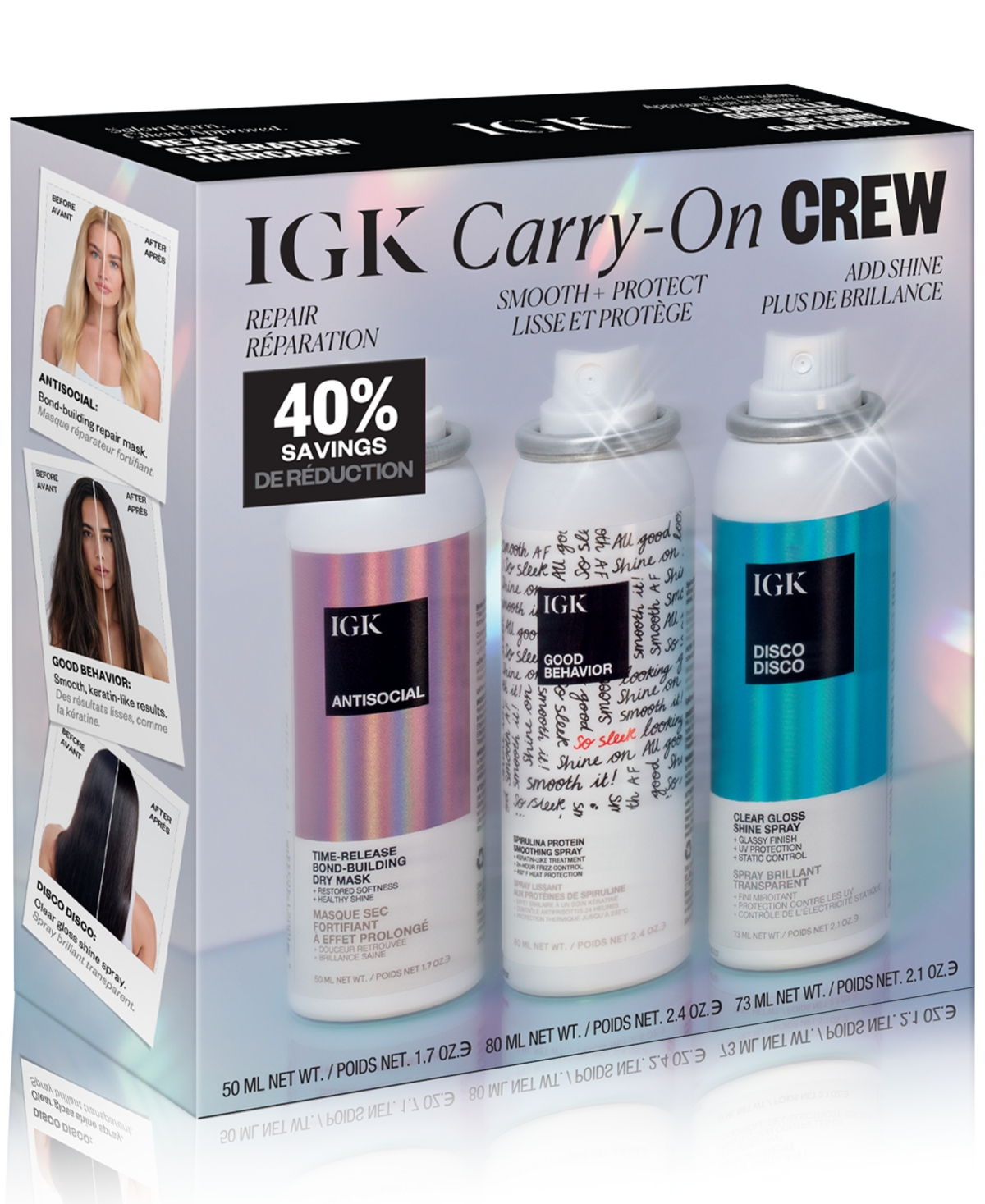 Click here for Igk Hair 3-Pc. Carry-On Crew Styling Set prices