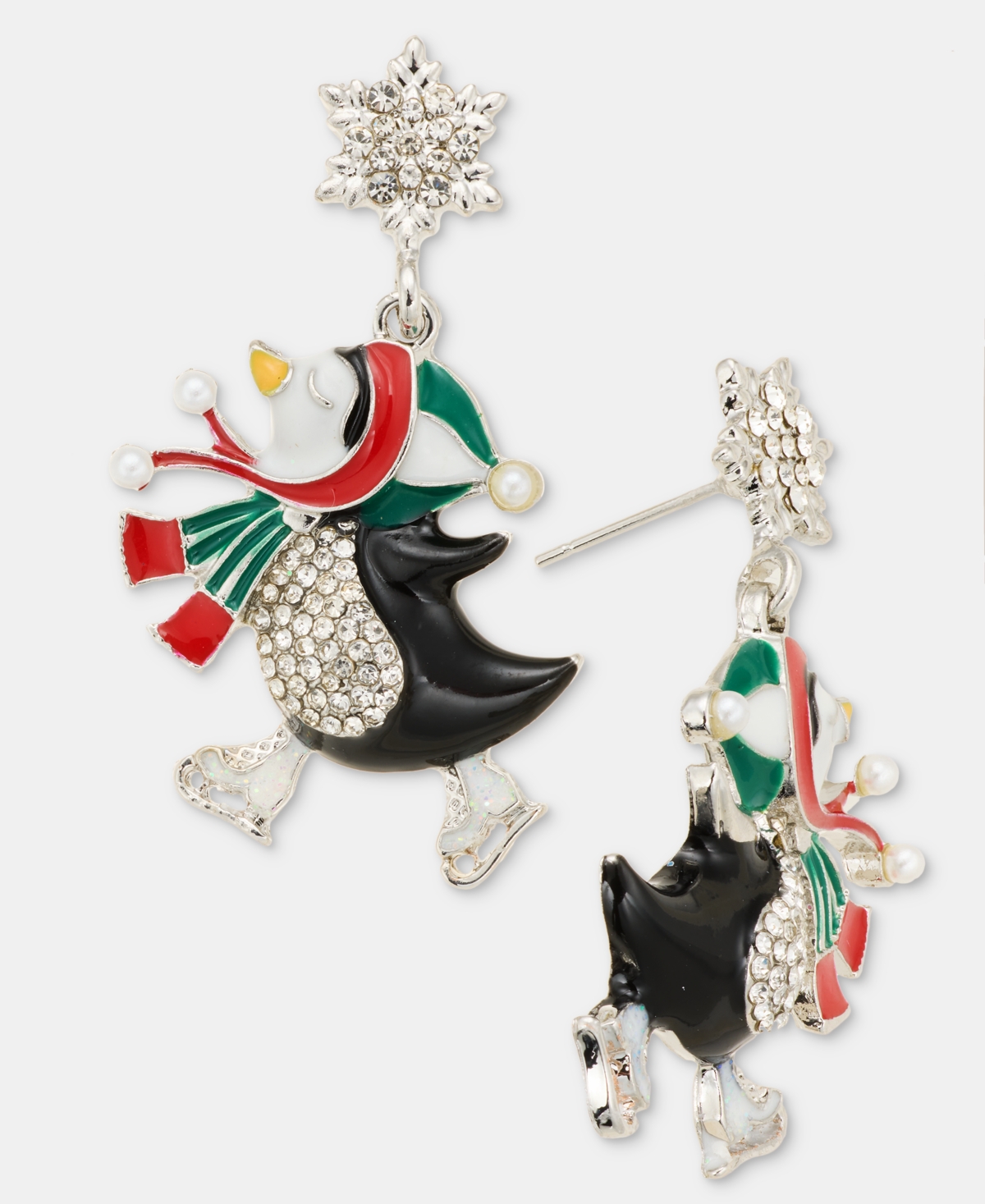 Click here for Holiday Lane Pave & Imitation Pearl Penguin Drop E... prices