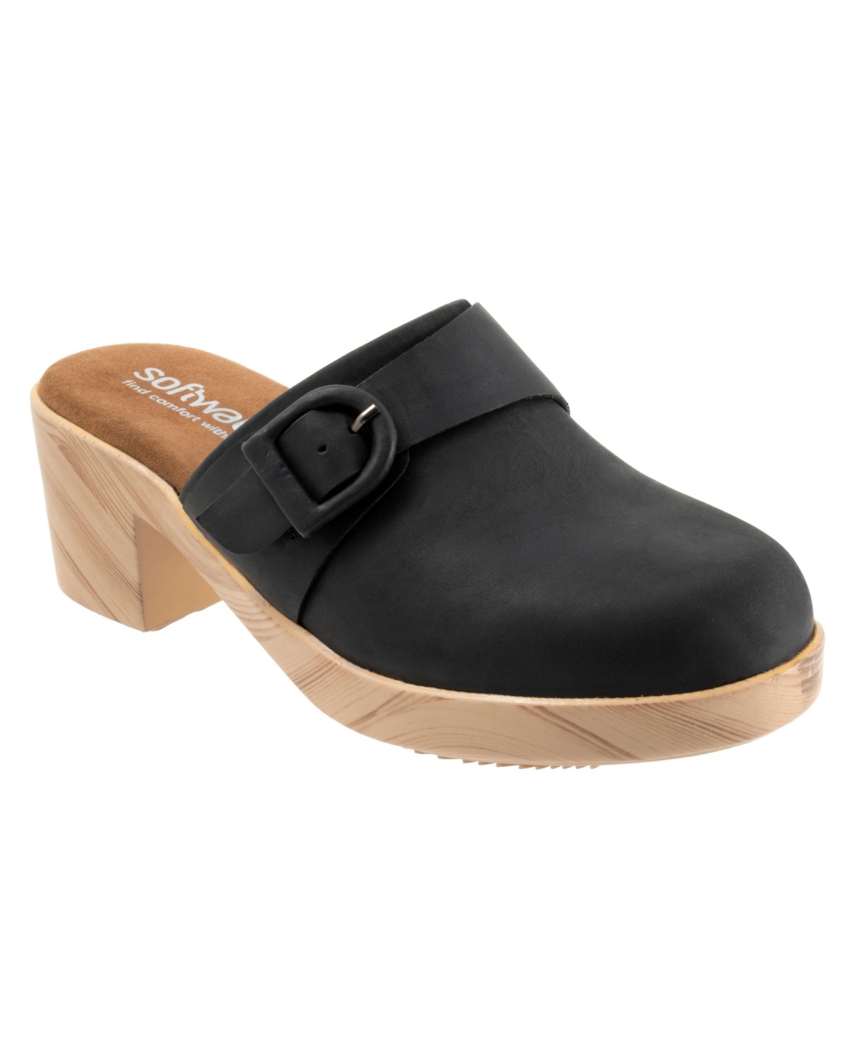 Click here for Softwalk Ferrara Clog - Black oily prices