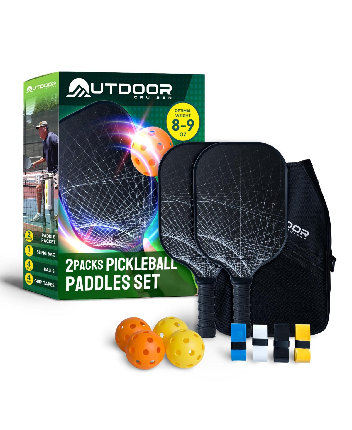 Click here for Outdoor Cruiser Pickleball Racket Set - Carbon Fib... prices