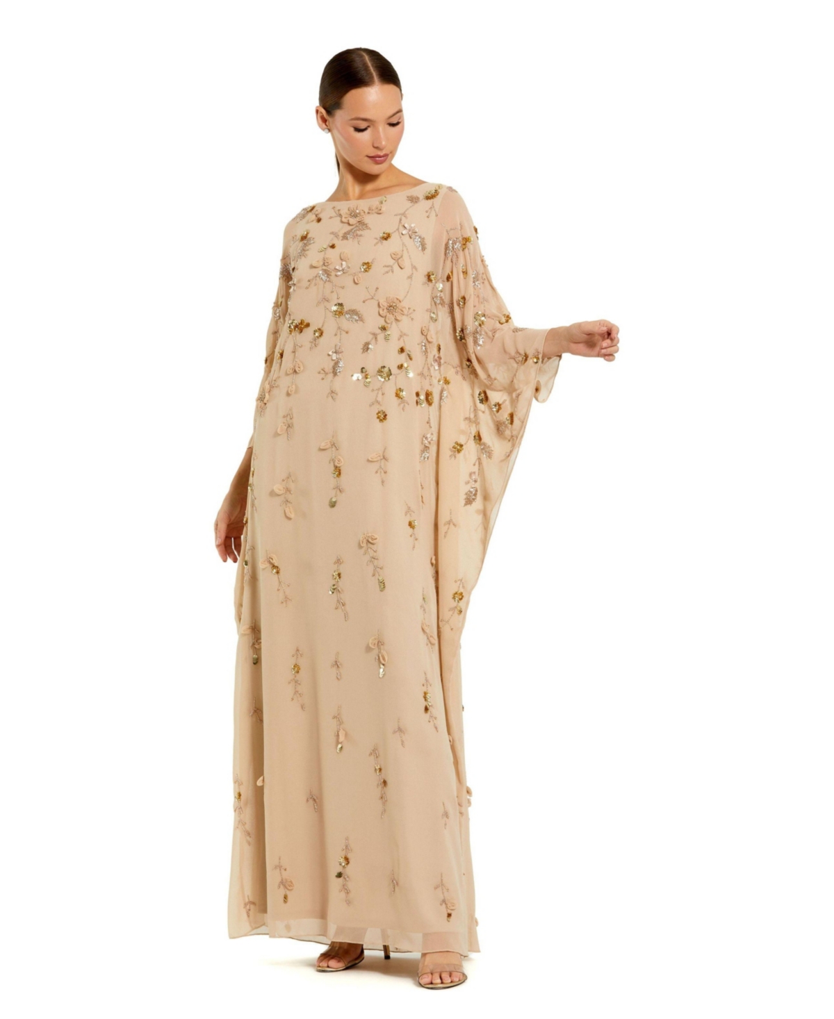 Click here for Mac Duggal Womens Floral Embellished Trapeze Dress... prices