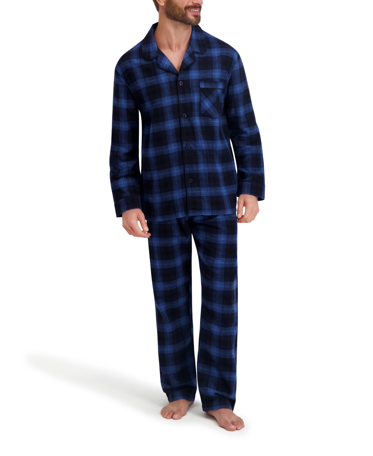 Click here for Hanes Mens Flannel Button Down Pajama Sleep Set -... prices
