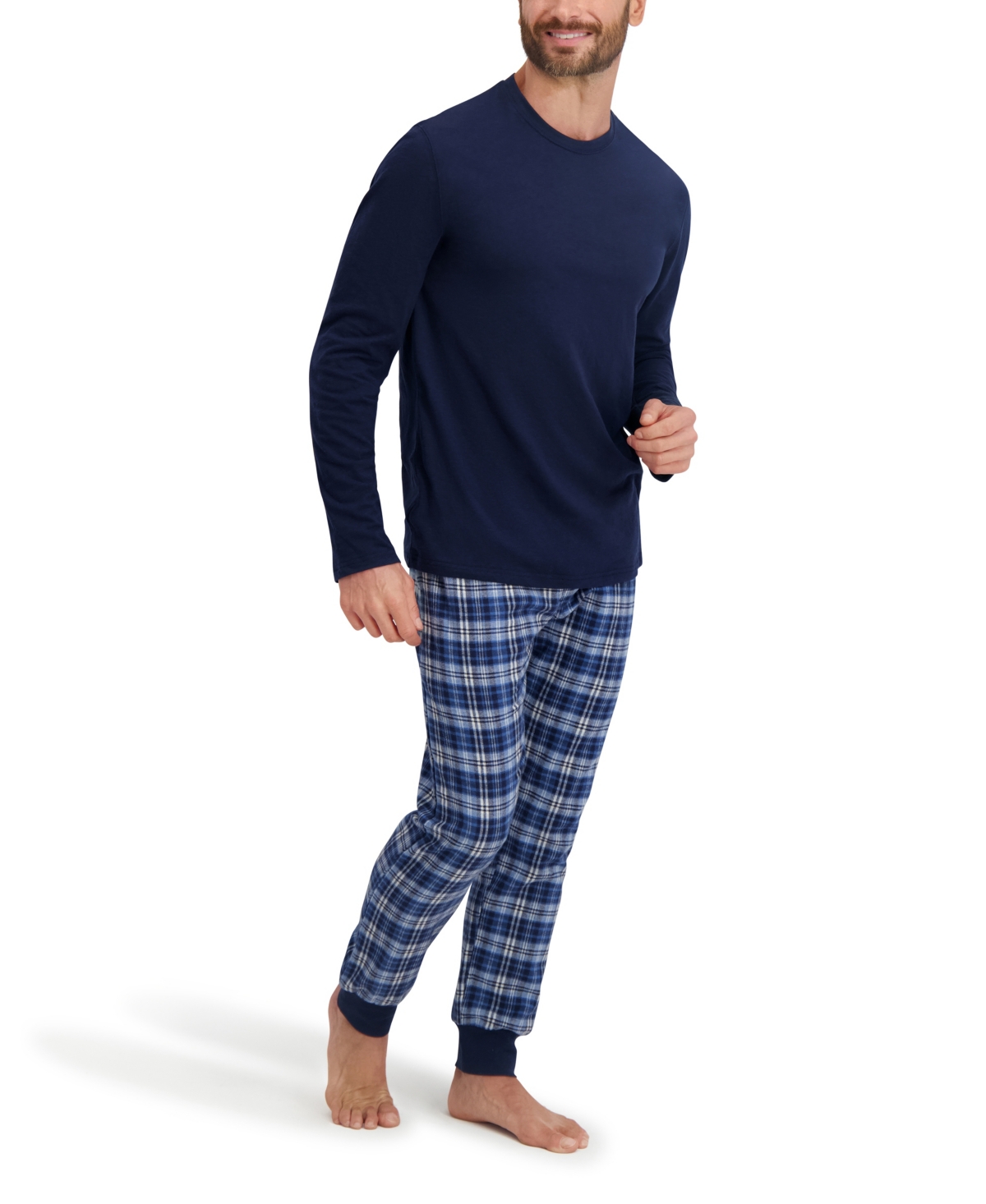 Click here for Hanes Mens Long Sleeve Crew Flannel Sleep Set - In... prices