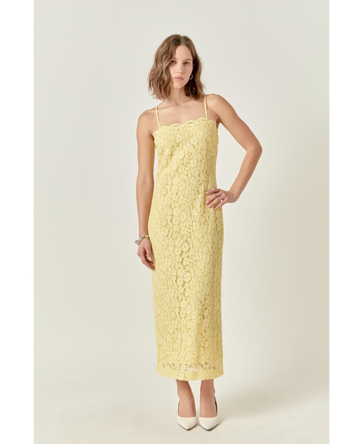 Click here for Neck Lace Midi Dress - Butter prices