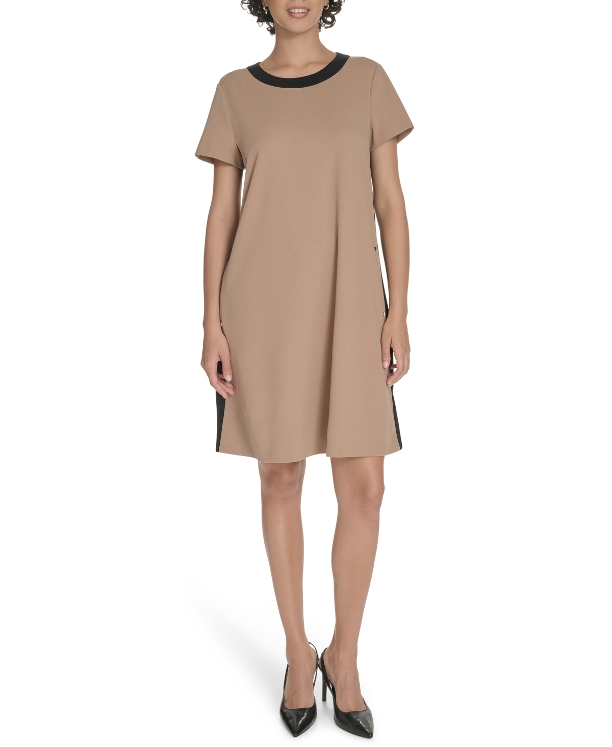 Click here for Tommy Hilfiger Womens Short-Sleeve Scuba Crepe Shi... prices