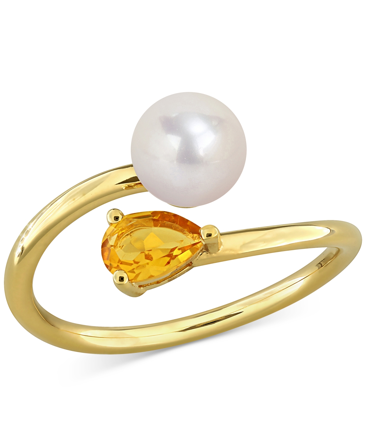 Click here for Cultured Freshwater Pearl & Citrine Ring (3/8 ct.... prices