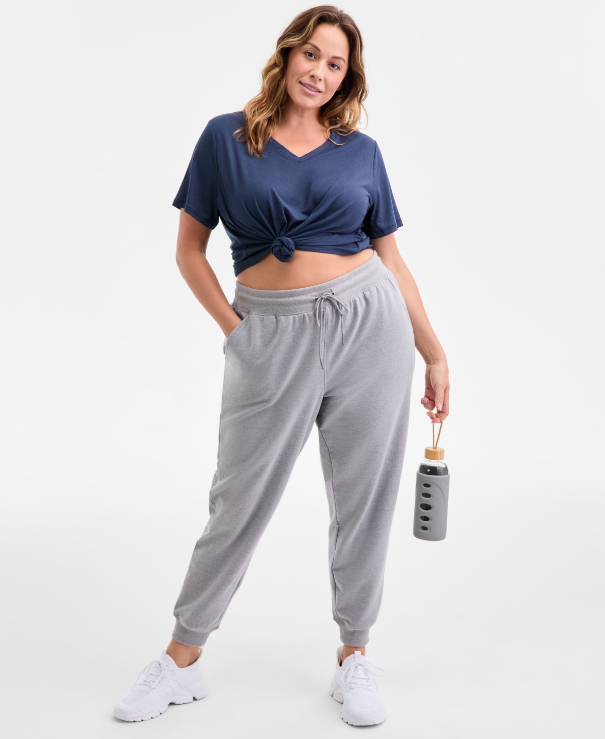 Click here for Id Ideology Plus Size Neppy Fleece Jogger Pants  M... prices