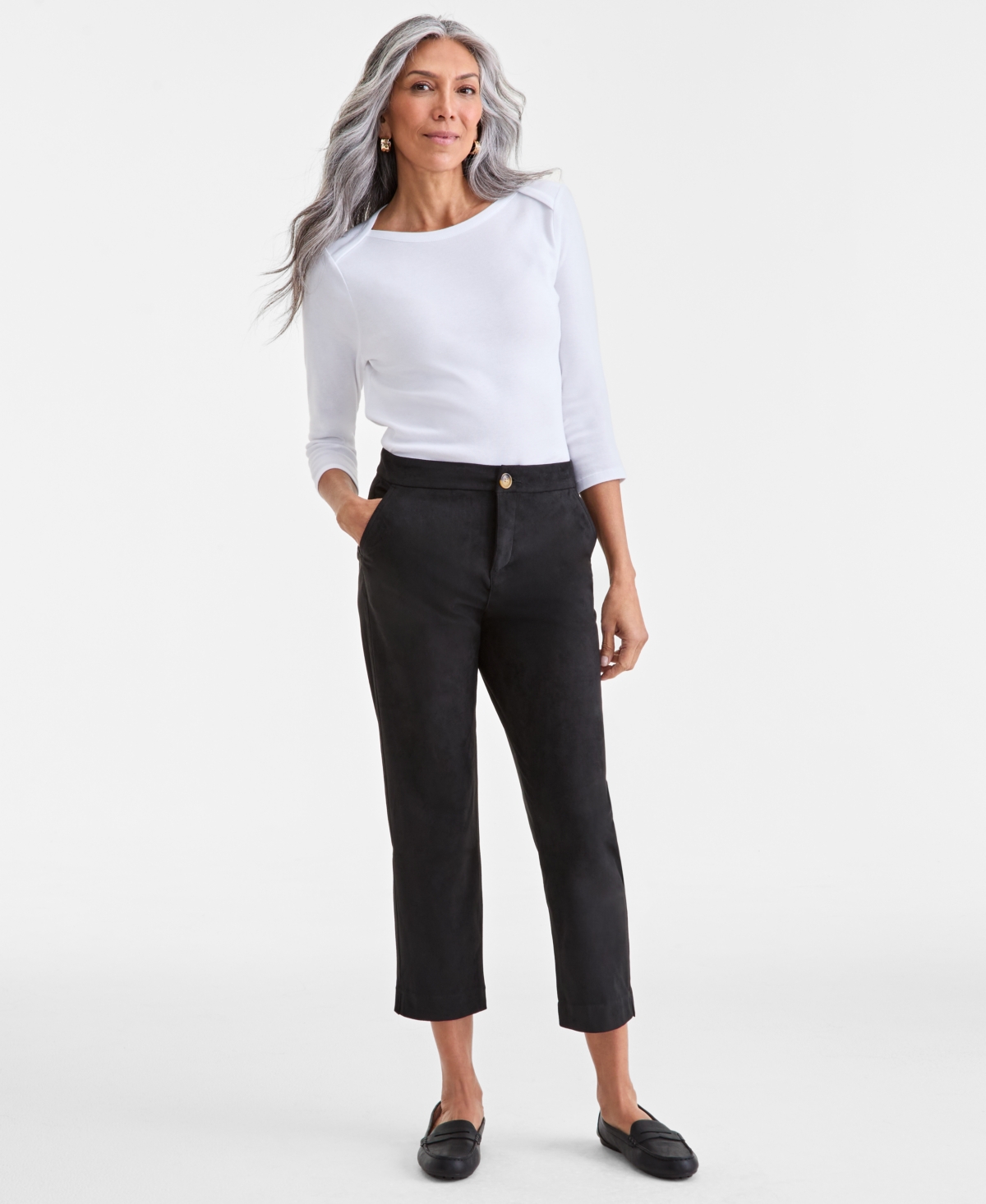 Click here for Style & Co Petite Faux-Suede Pants  Macys Exclusiv... prices