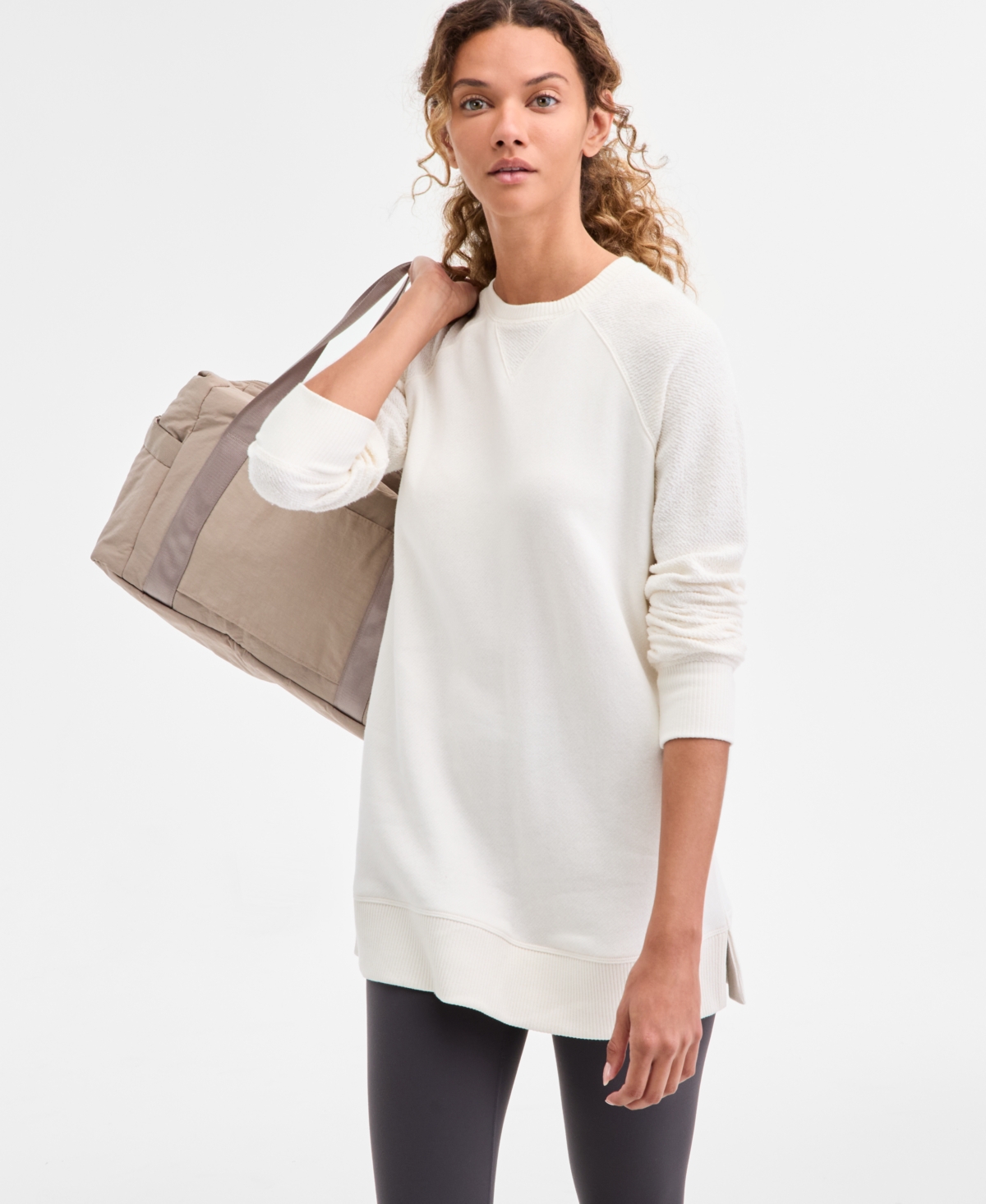 Click here for Id Ideology Womens Relaxed French Terry Crewneck T... prices