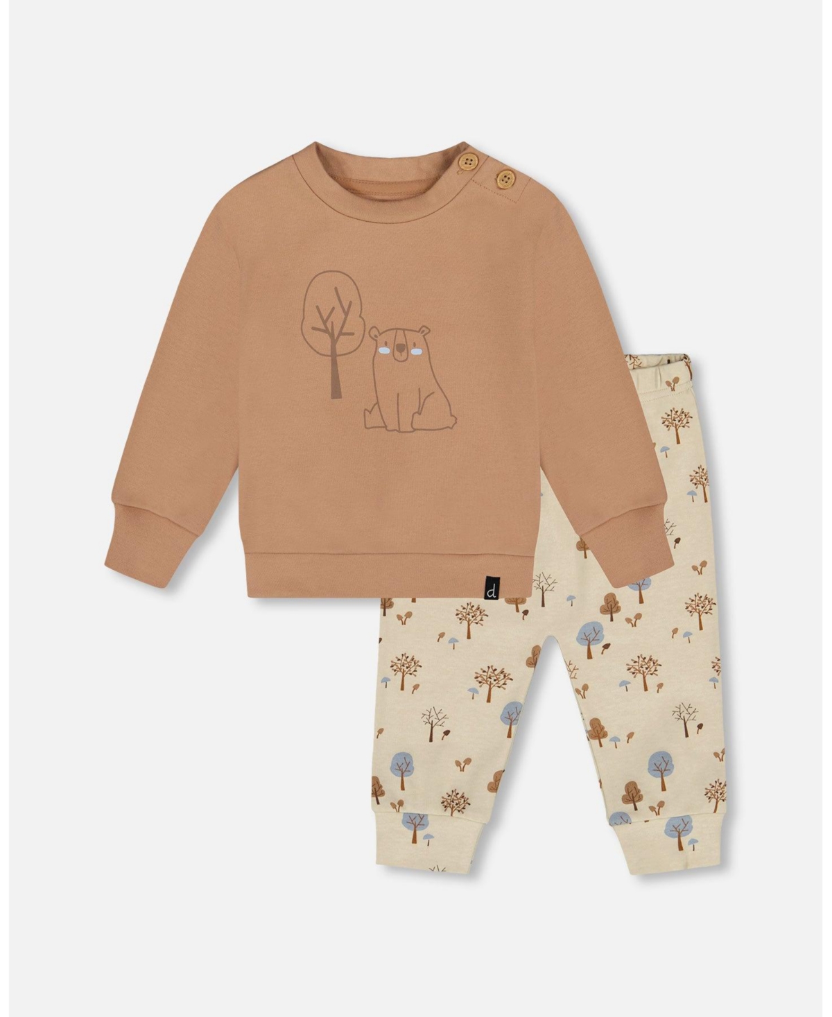 Click here for Deux par Deux Baby Boy Cotton Pant and Top Set Bei... prices