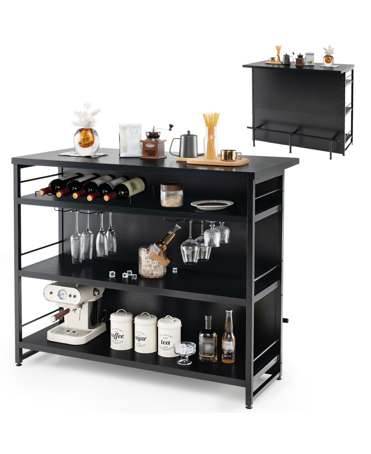 Click here for Gymax Industrial Kitchen Island Bar Table 4-Tier S... prices