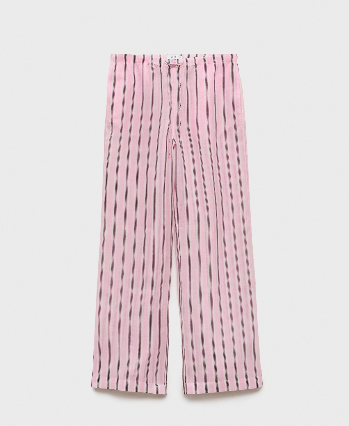 Click here for Mango Womens Striped Ramie Pants - Light Pink prices