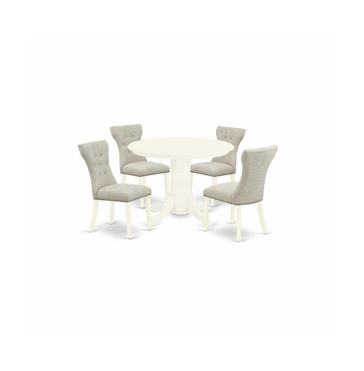 Click here for East West Furniture Dining Room Set Linen White -... prices