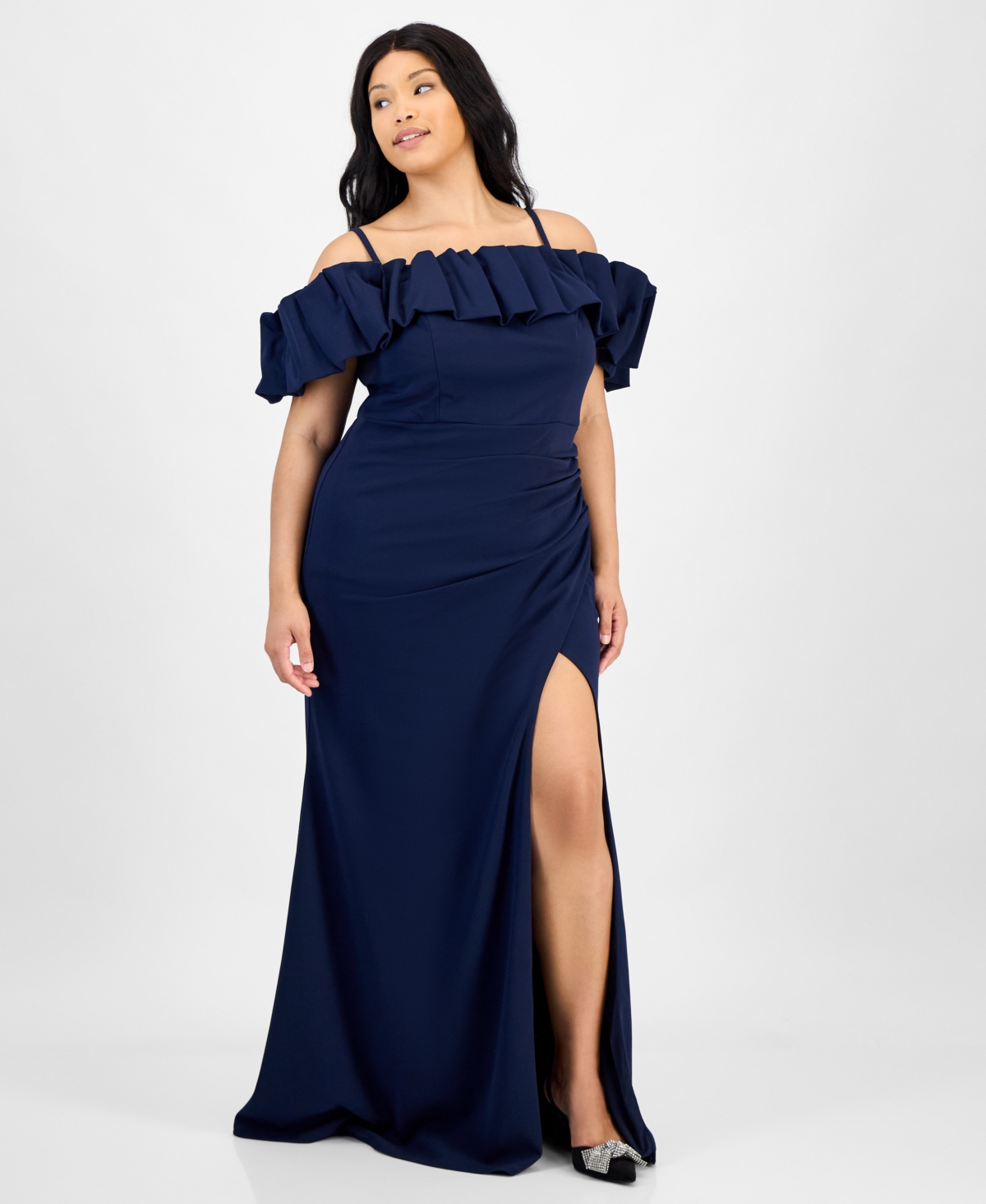 Click here for City Studios Trendy Plus Size Bubble-Trim Cold-Sho... prices