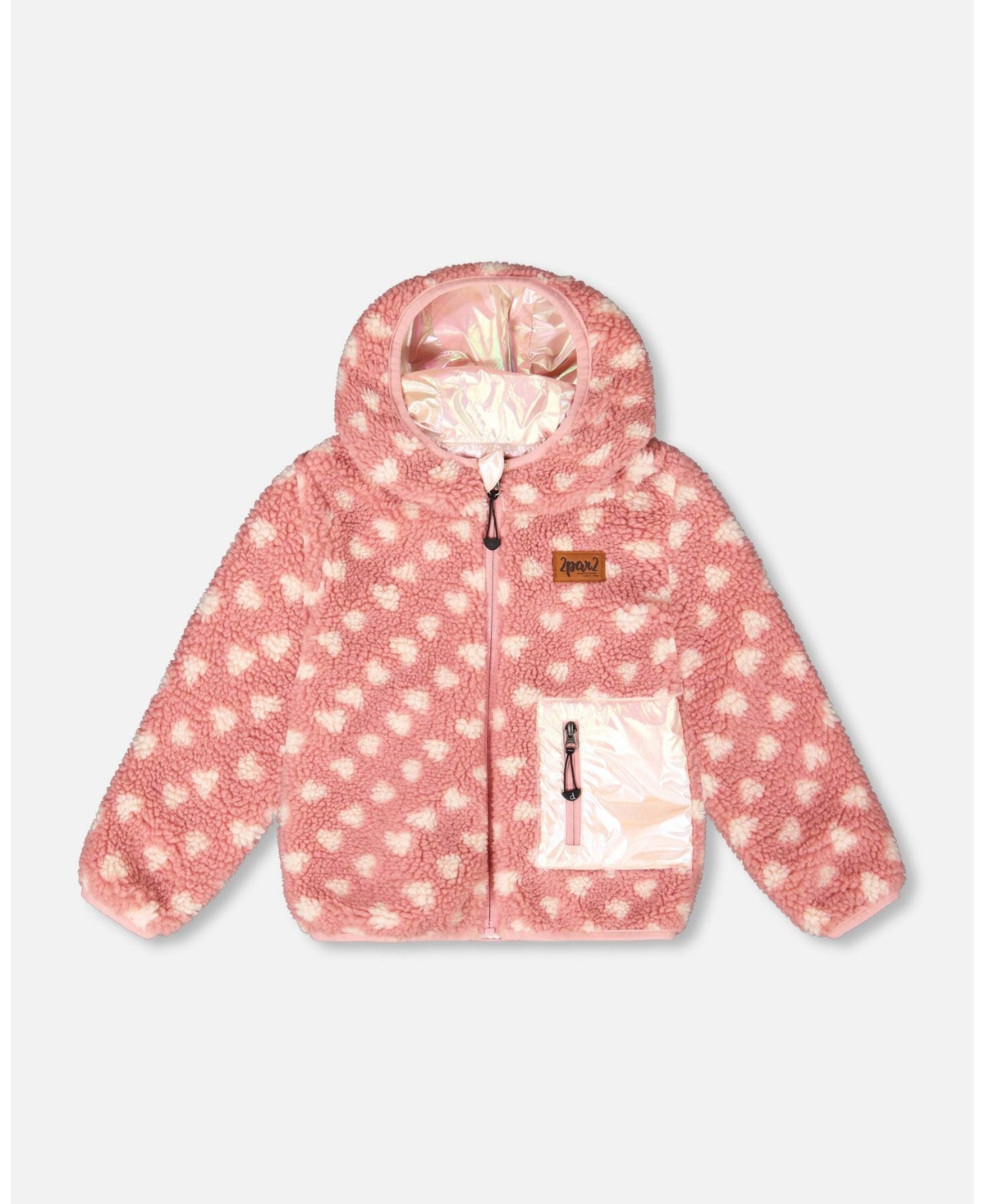 Deux par Deux Girls Reversible Mid-Season Sherpa Jacket - Baby