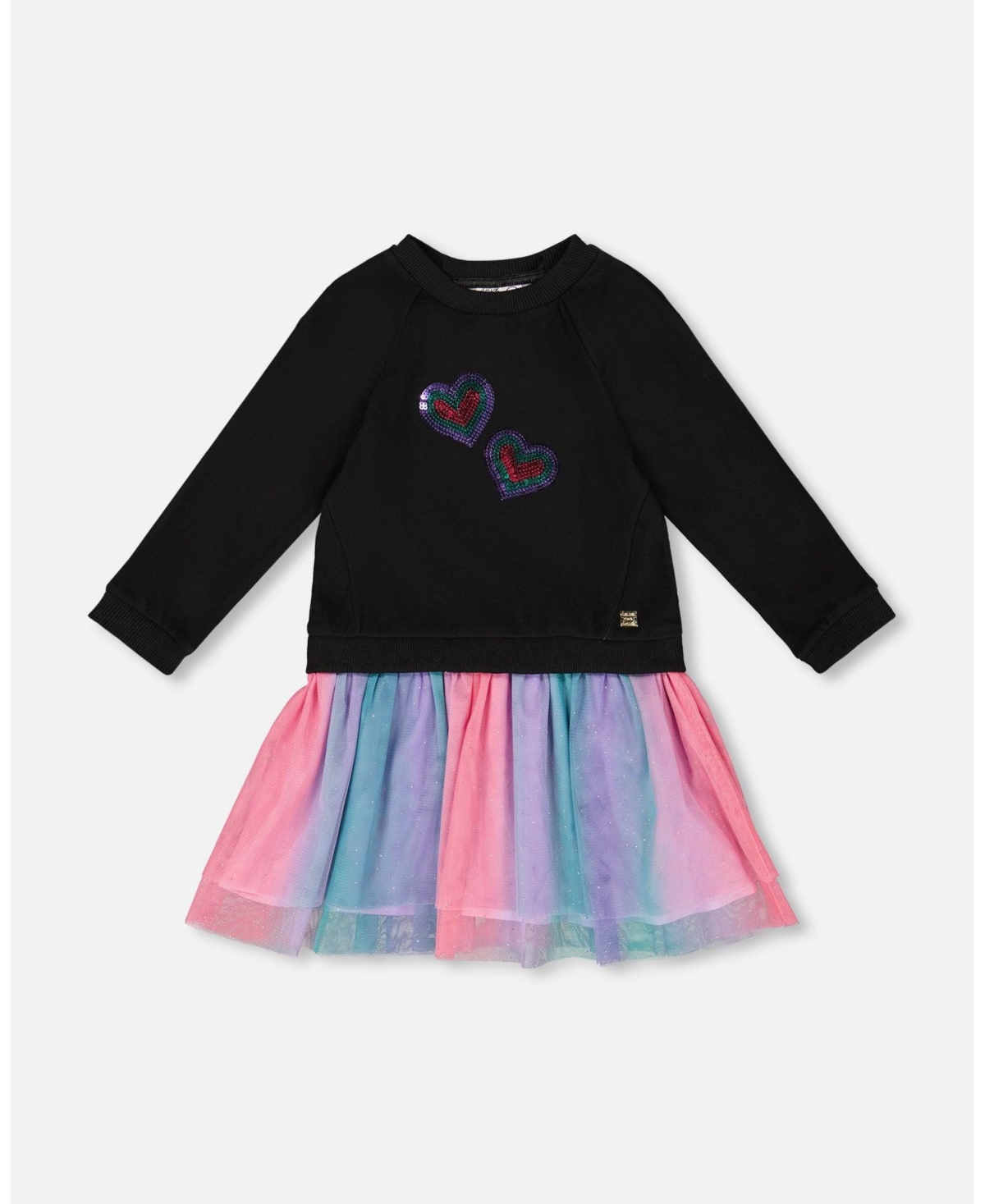 Click here for Deux par Deux Girl Bi-Material Dress Black with Me... prices