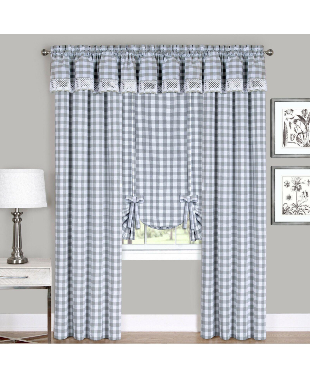 Click here for GoodGram Complete 6 Piece Country Chic Plaid Windo... prices