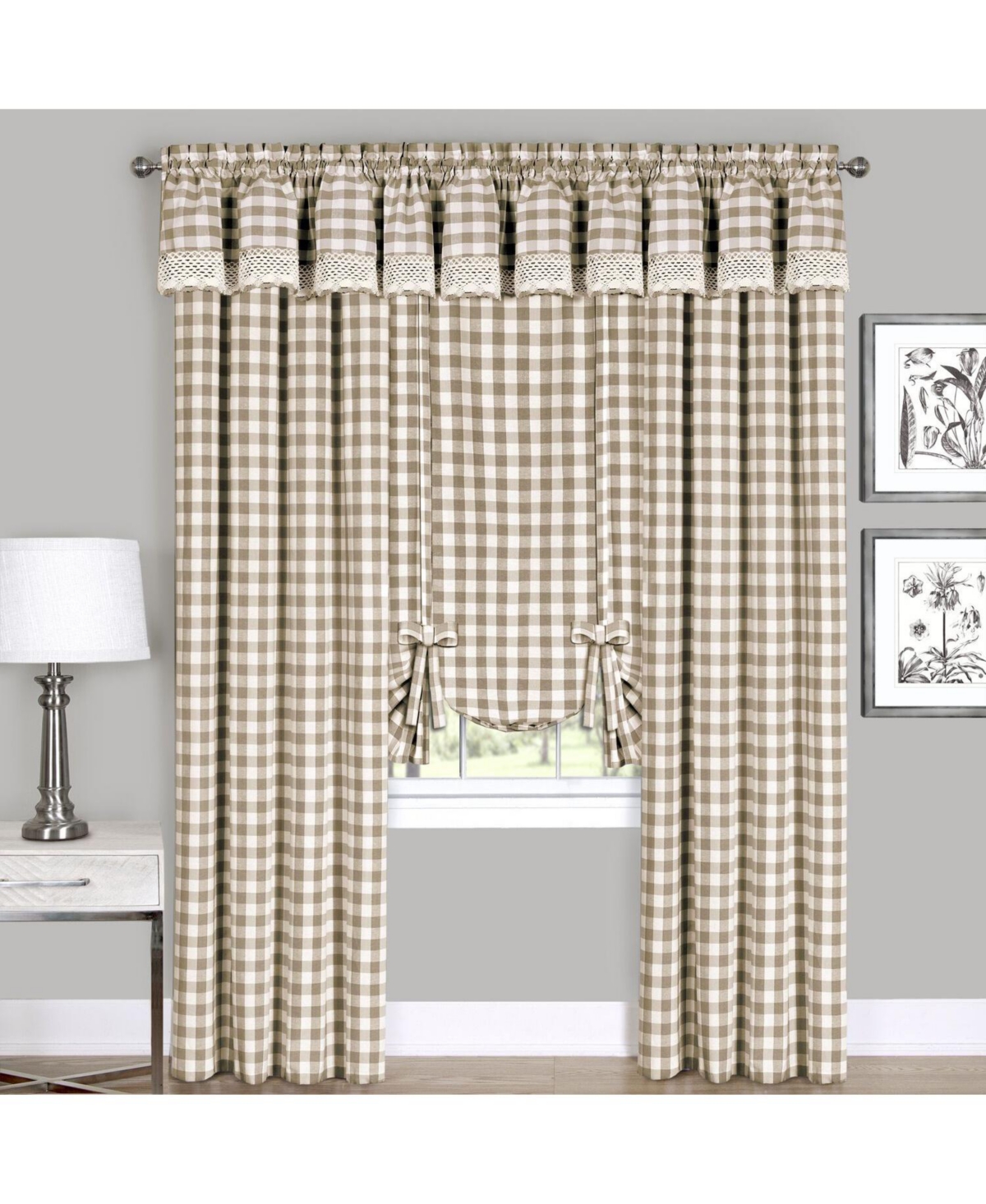 Click here for GoodGram Complete 6 Piece Country Chic Plaid Windo... prices