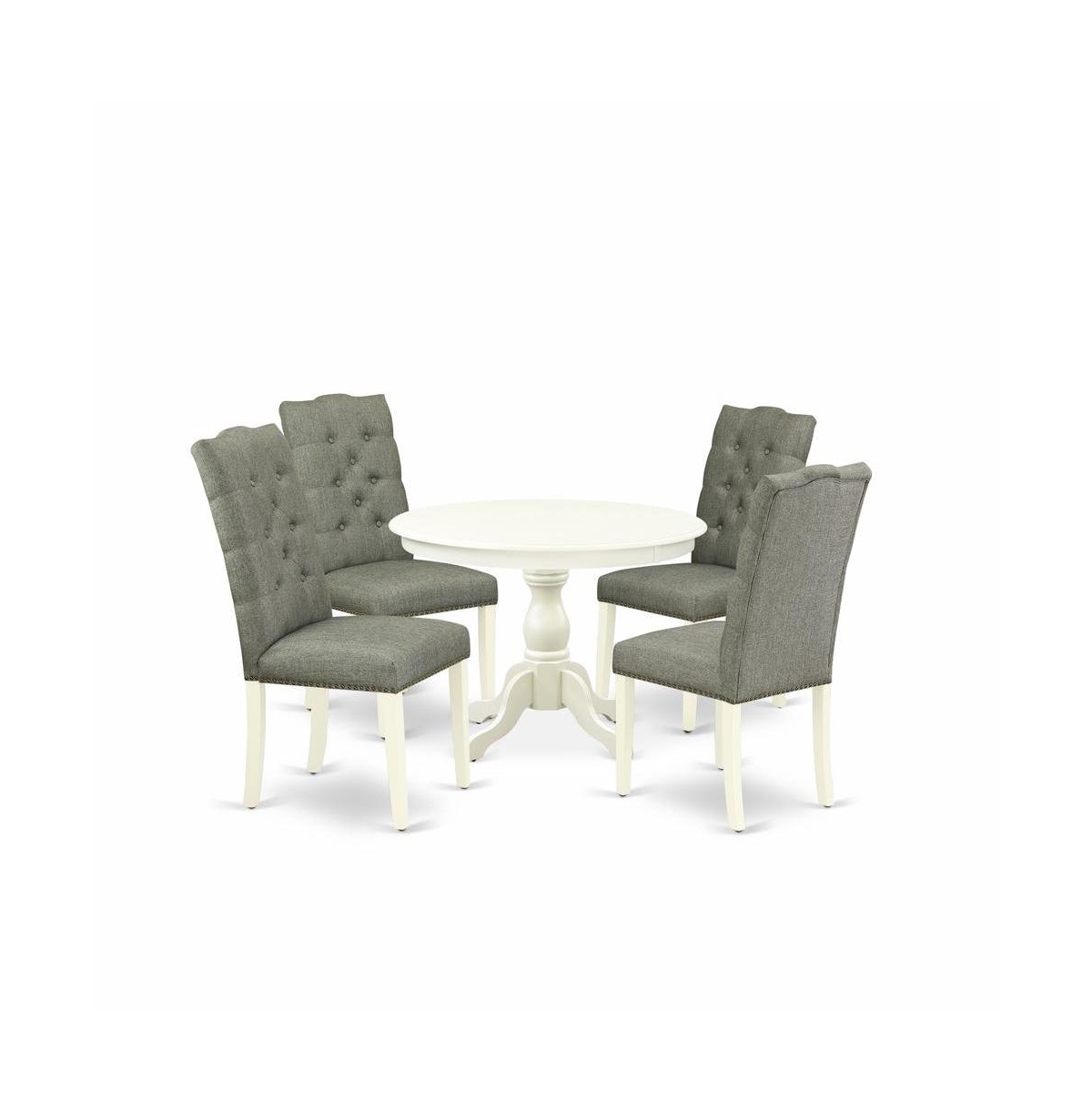 Click here for East West Furniture 5 Piece Dinette Set - Linen Wh... prices