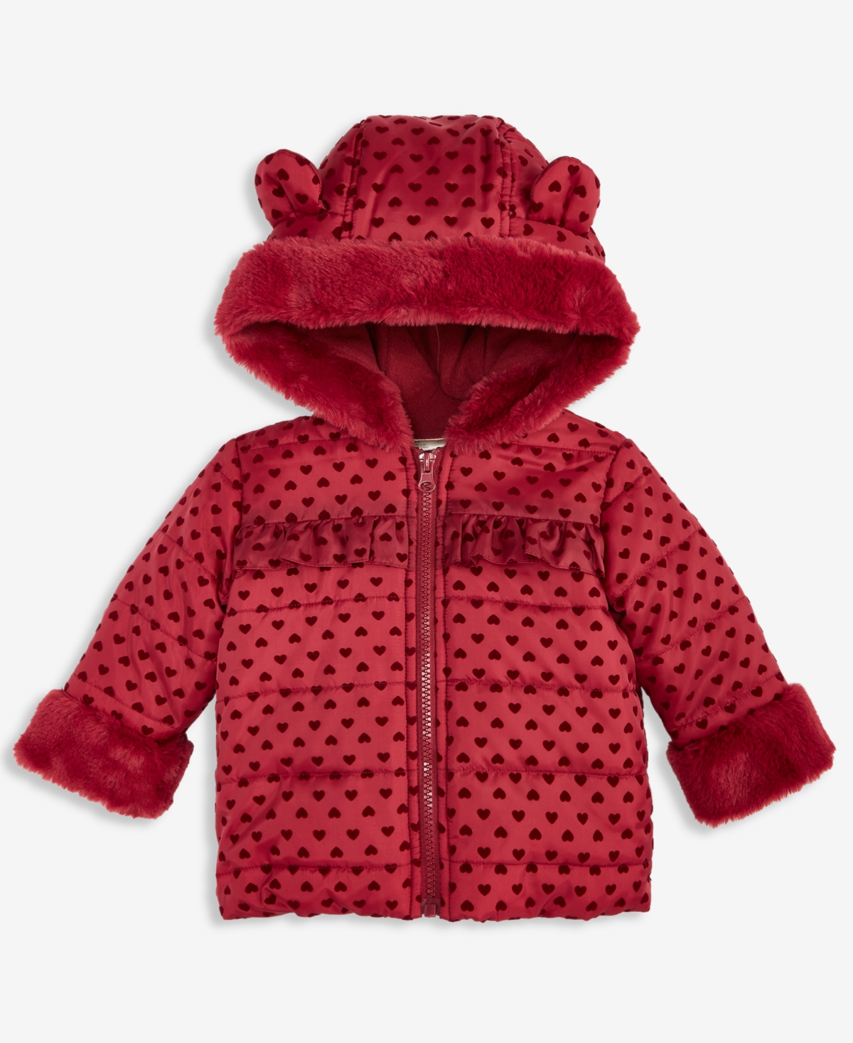 Click here for First Impressions Baby Girls Hooded Heart-Flocked... prices
