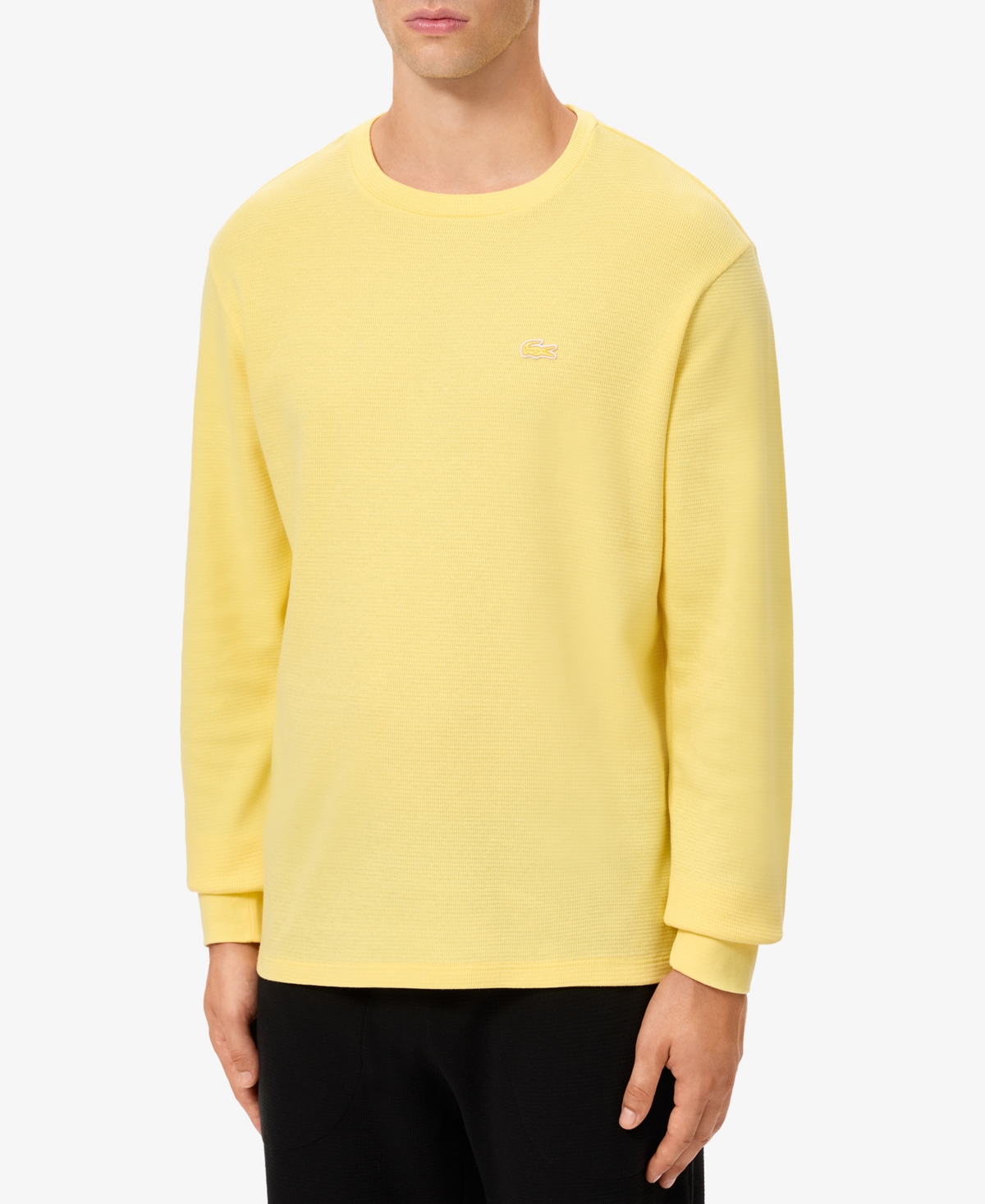Click here for Lacoste Mens Waffle-Knit Thermal Sleep Shirt - Yel... prices