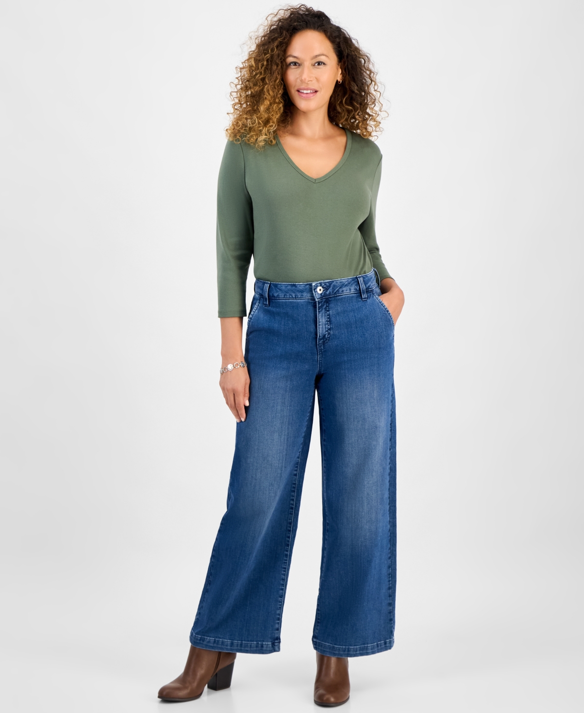 Click here for Style & Co Petite High-Rise Wide-Leg Jeans  Macys... prices