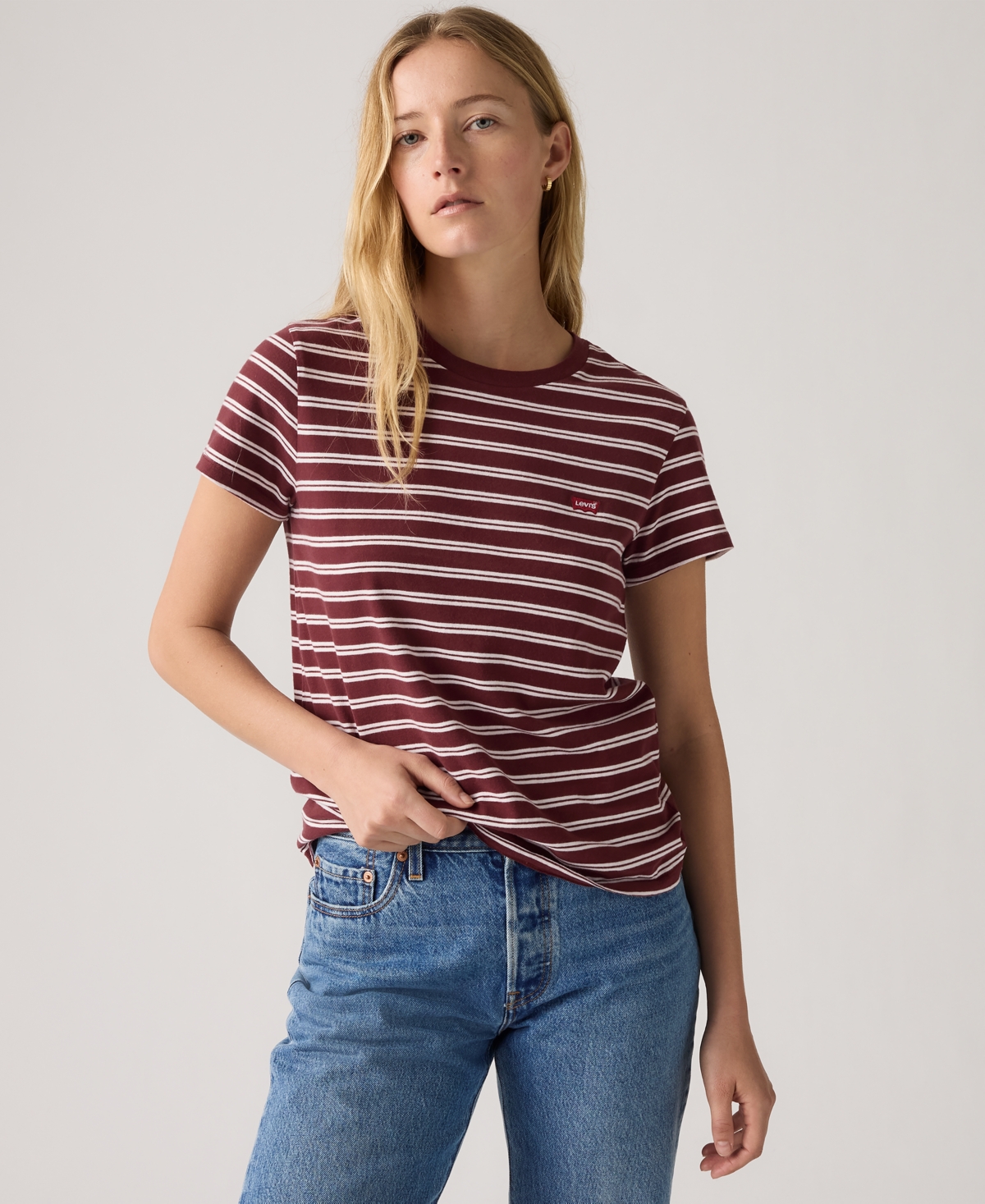 Click here for Levis Womens The Perfect Crewneck Cotton T-Shirt -... prices