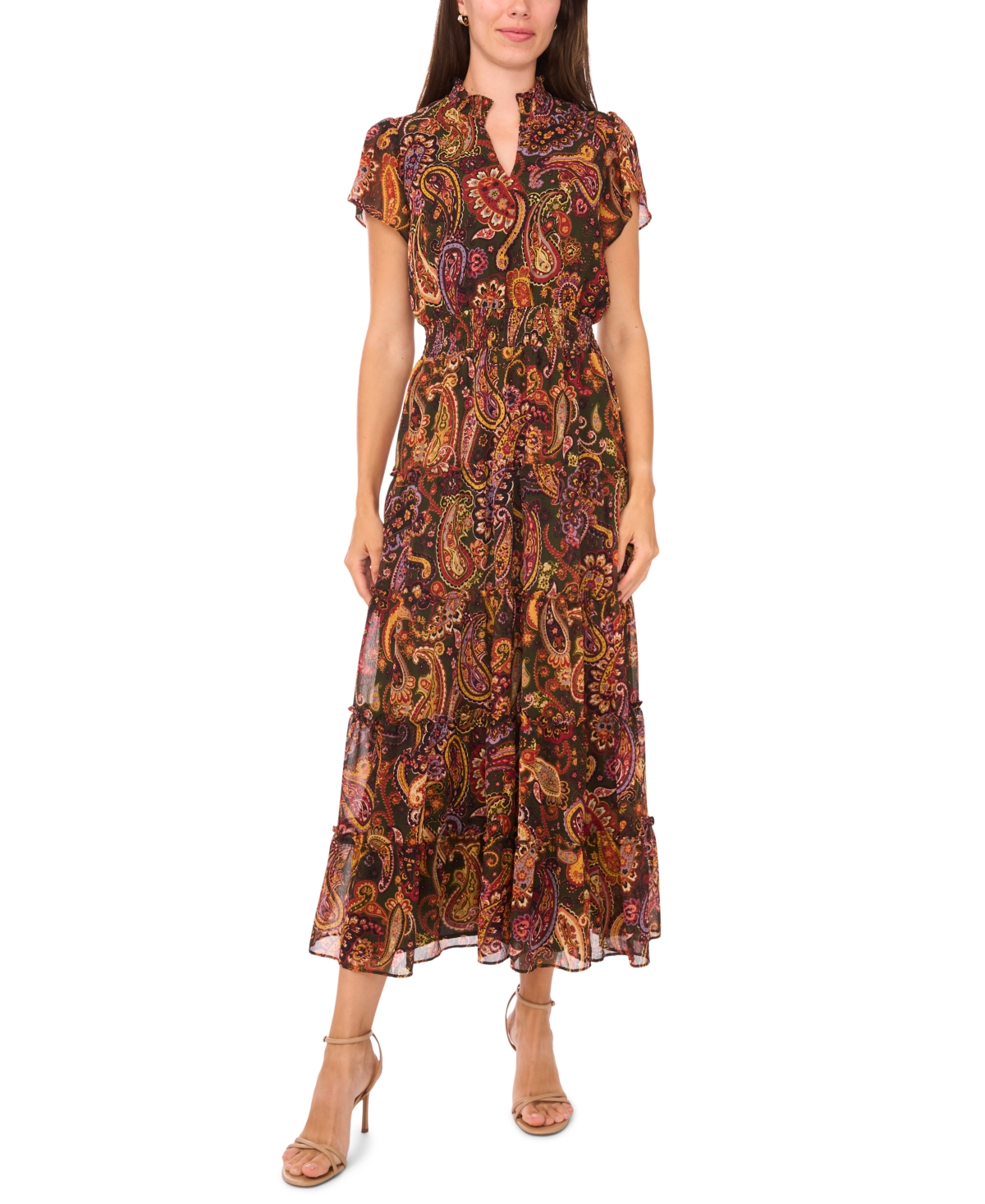 Click here for Sam & Jess Womens Tiered Maxi Dress - Forest Night prices