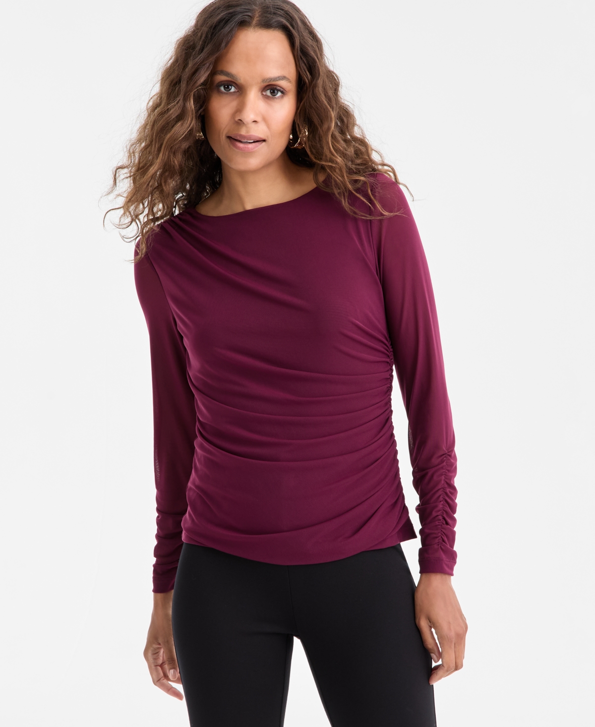 Click here for I.n.c. International Concepts Petite Ruched Long-S... prices