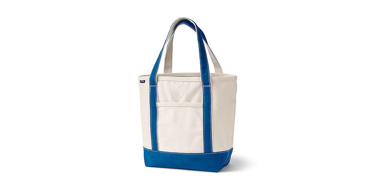Click here for Lands End Medium 5 Pocket Open Top Canvas Tote Bag... prices