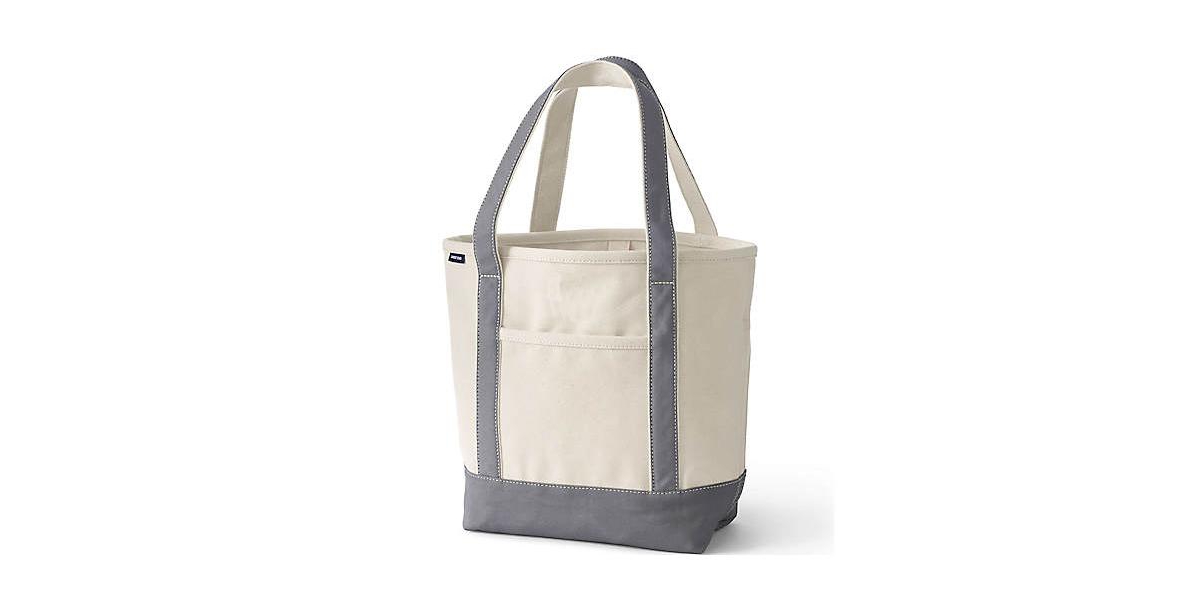 Click here for Lands End Medium 5 Pocket Open Top Canvas Tote Bag... prices