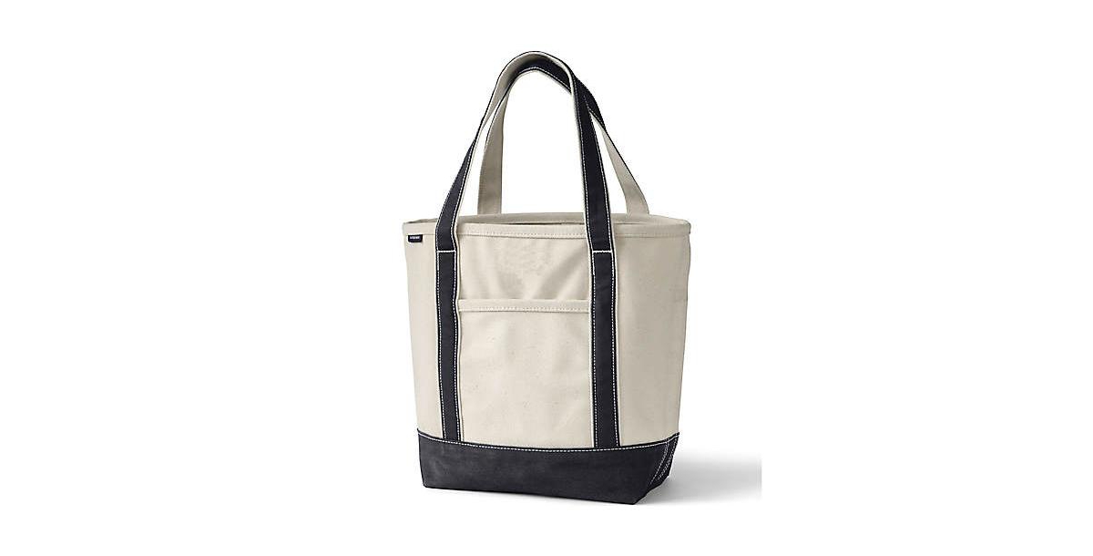 Click here for Lands End Medium 5 Pocket Open Top Canvas Tote Bag... prices