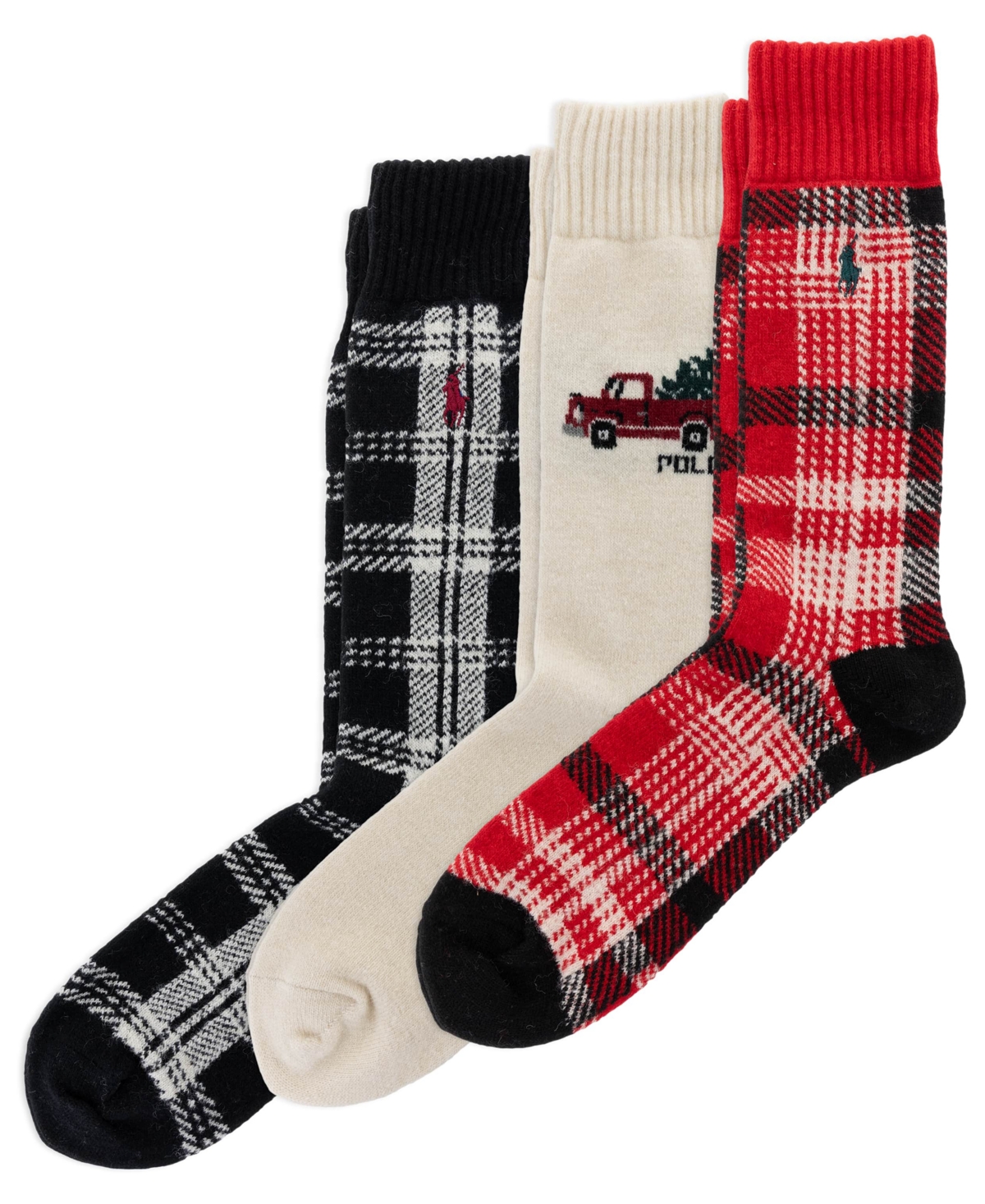 Polo Ralph Lauren Mens 3-Pack Truck Shirting Plaids Socks Giftbox - Bast