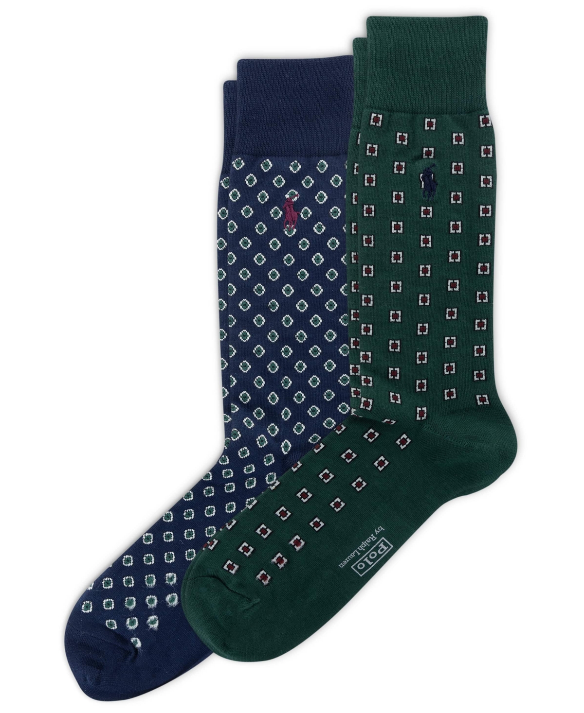 Click here for Polo Ralph Lauren Mens 2-Pack Foulard Socks - Gree... prices