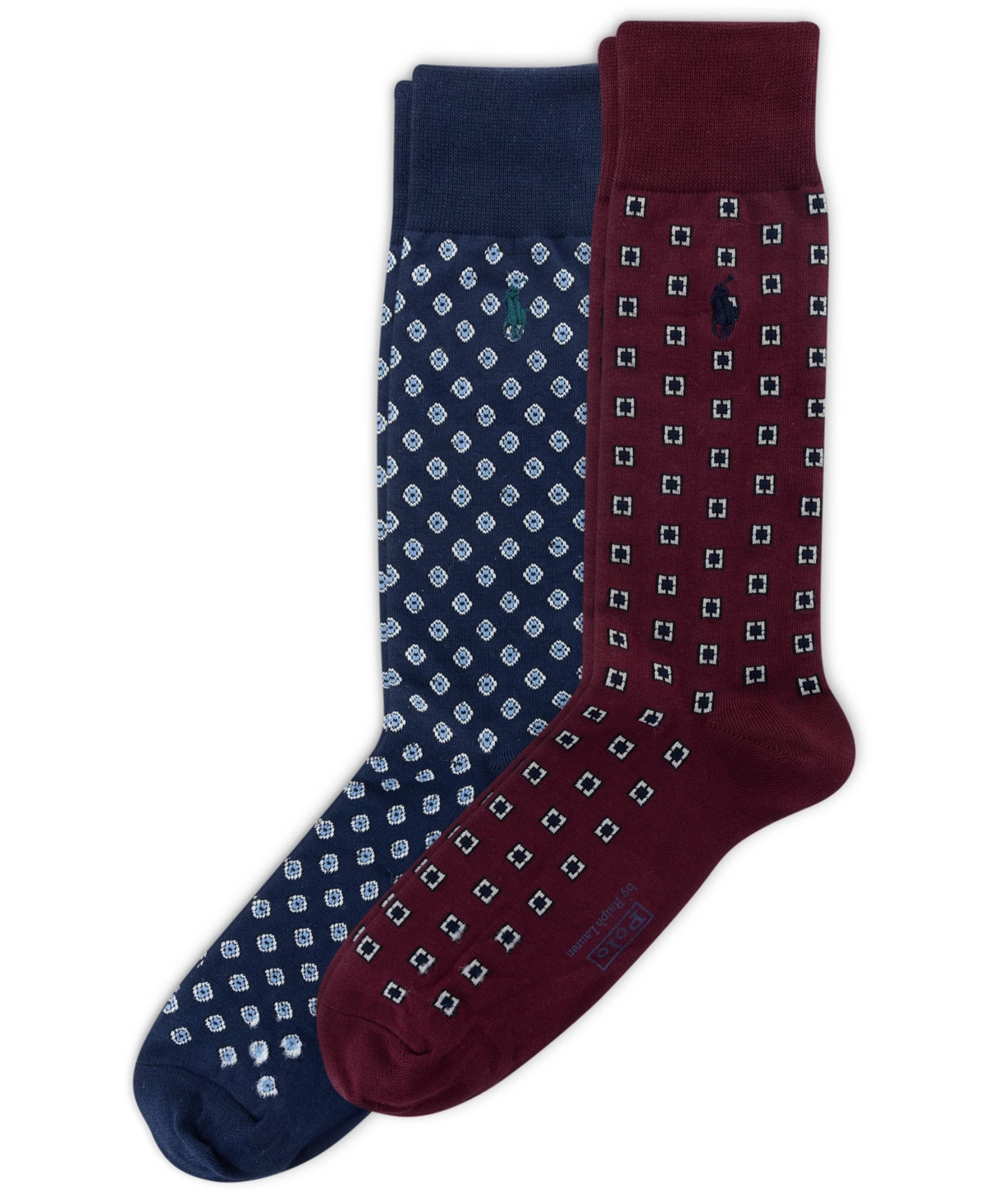 Click here for Polo Ralph Lauren Mens 2-Pack Foulard Socks - Wine prices